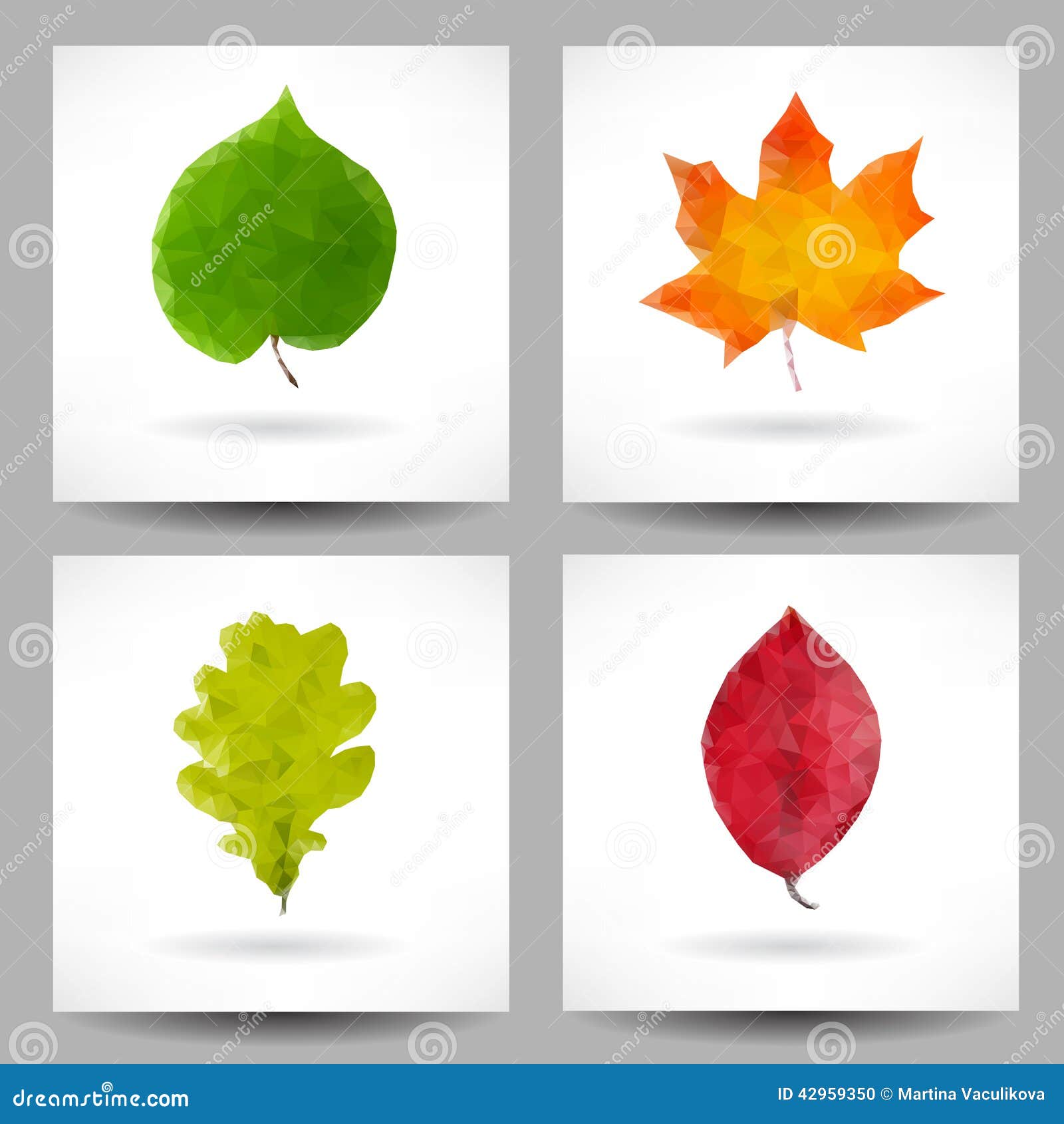 Set of Backgrounds with Triangular Leaves Stock Vector - Illustration ...