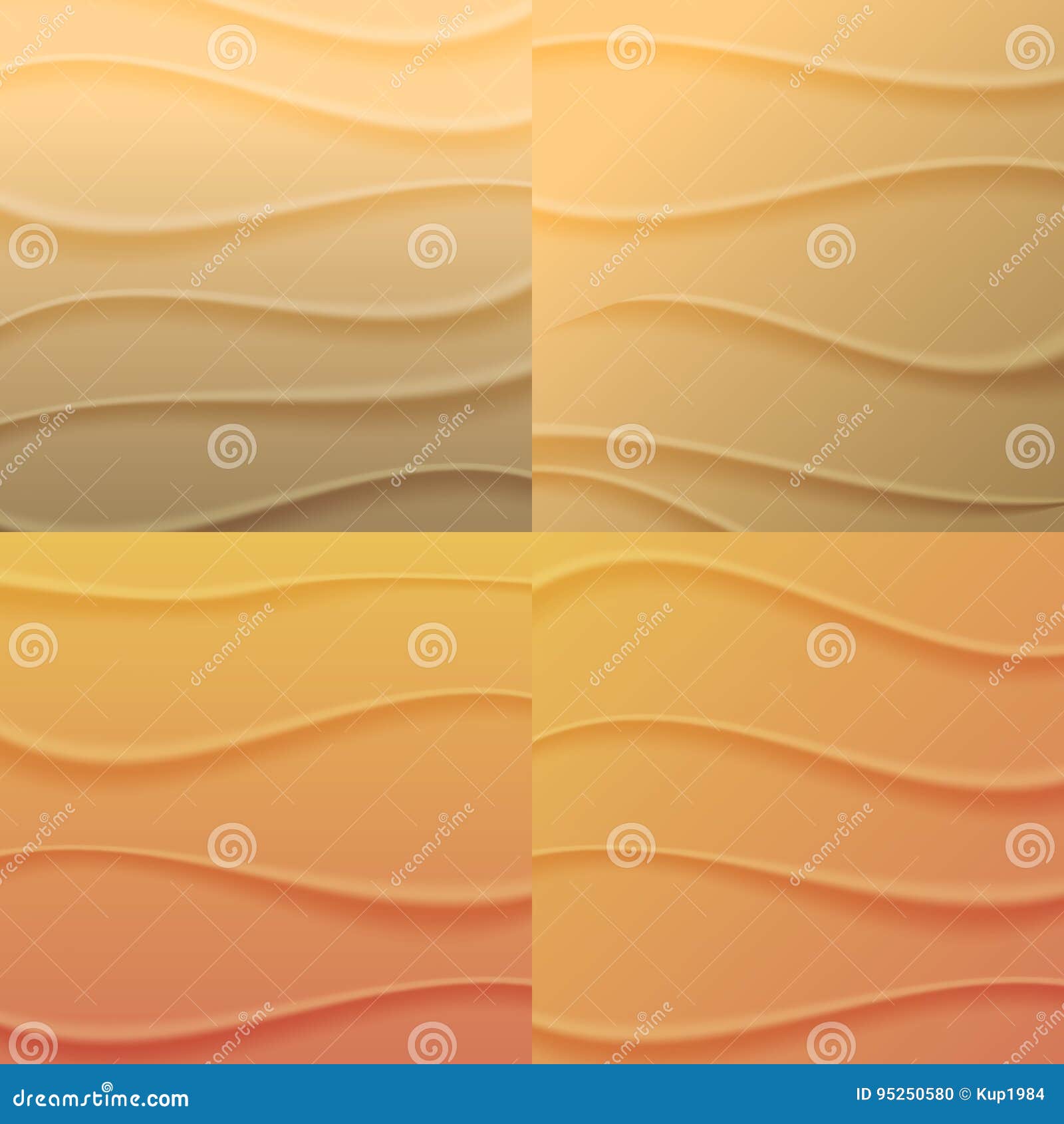 Set of Backgrounds Waves of Sand, Vector Illustration. Stock Vector ...