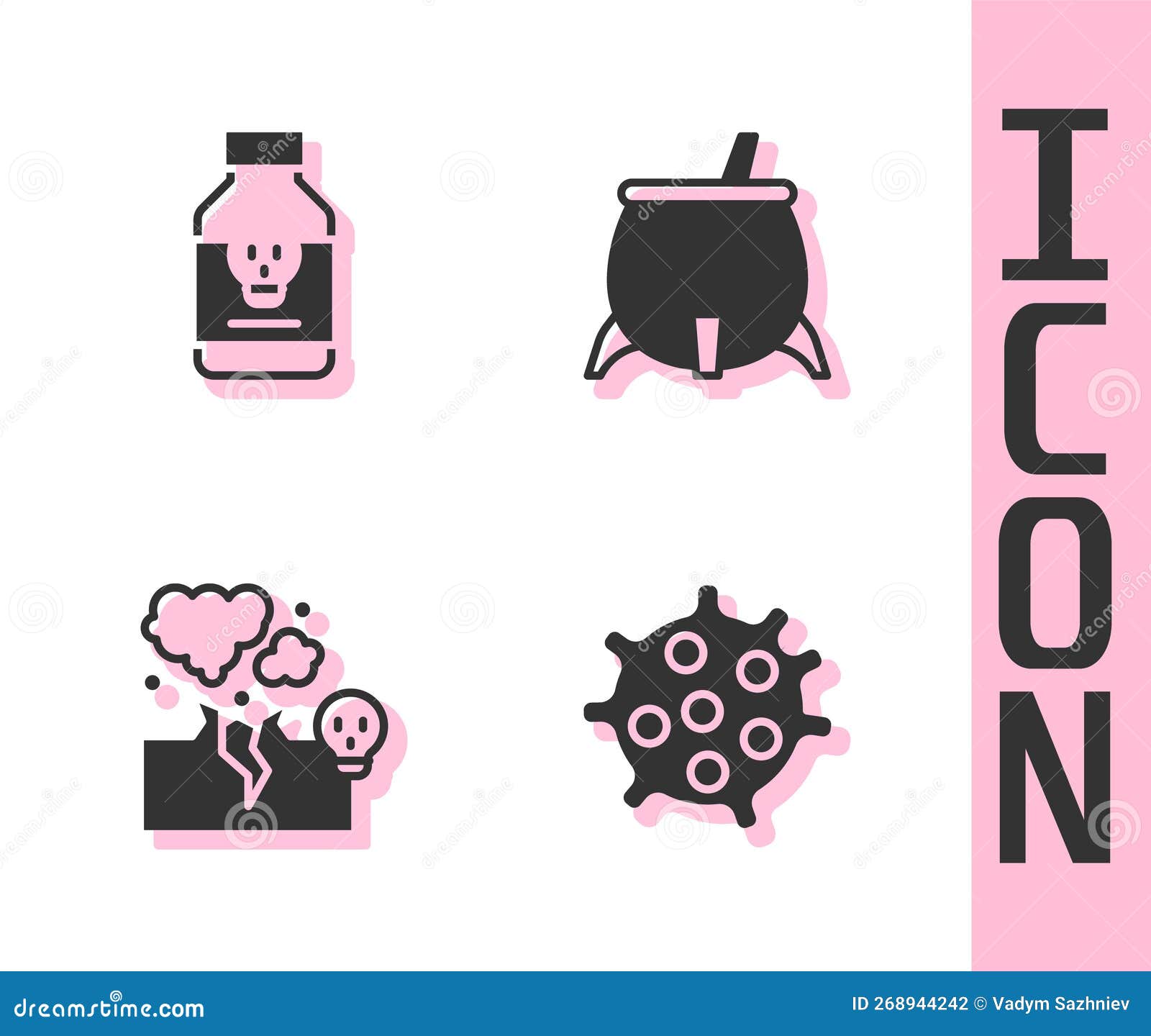 Set Bacteria, Poisoned Pill, Poisonous Cloud of Gas or Smoke and Witch ...