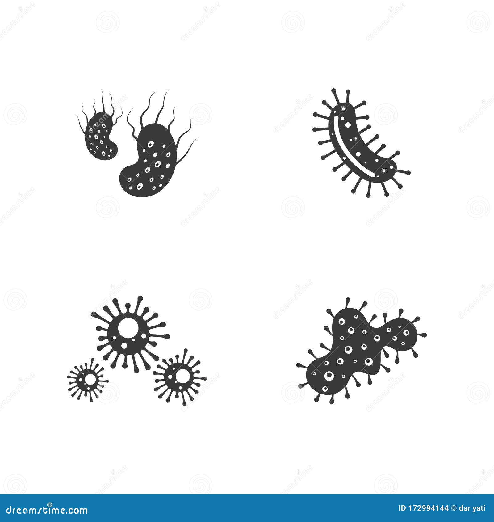 Bacteria Vector Round Symbol Made With Bacterias Icons | CartoonDealer ...