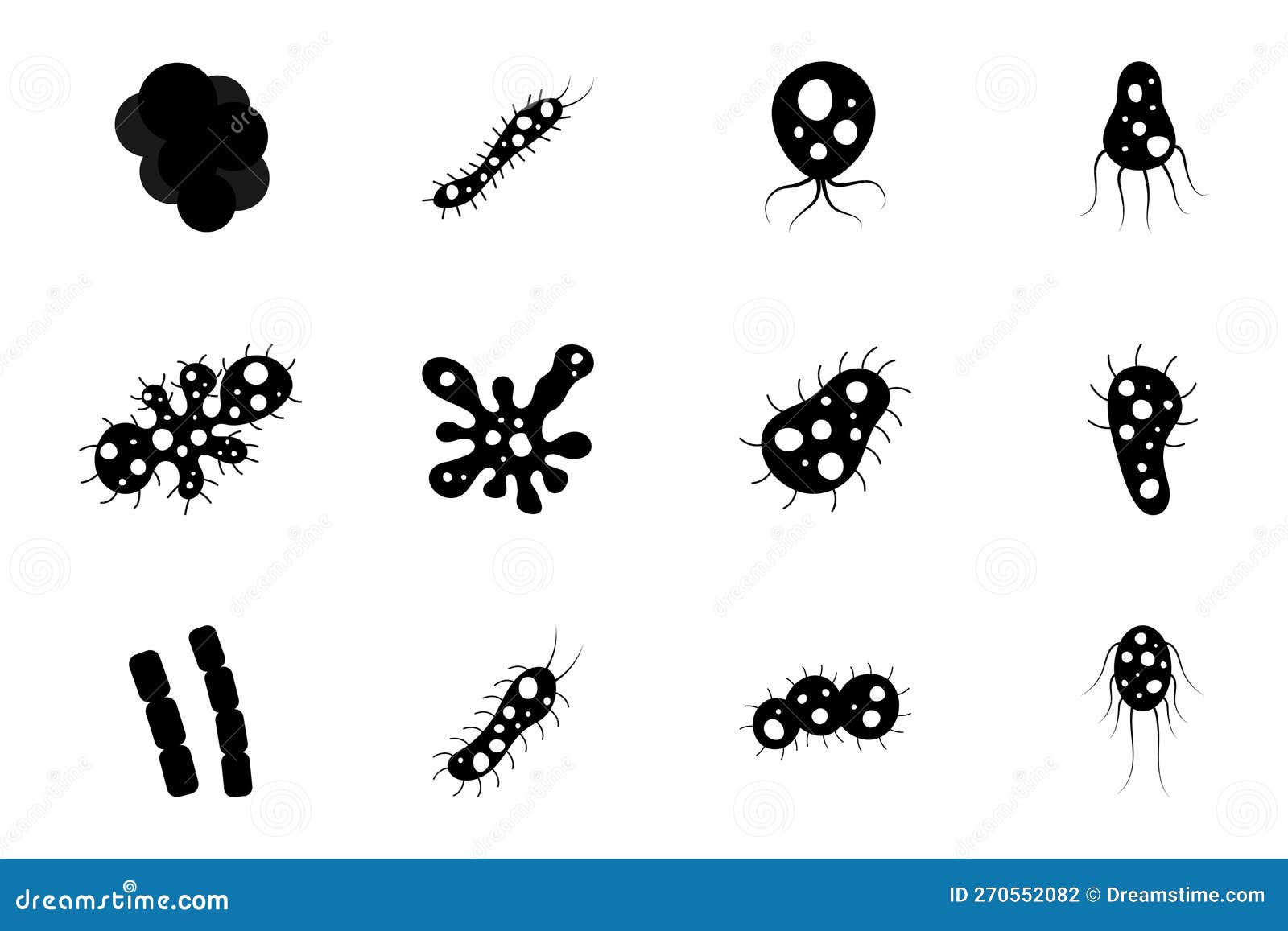 Set of Bacteria and Virus Vector Illustration. Disease-causing ...