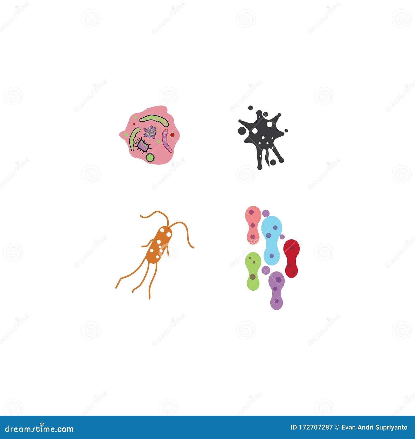 Set Bacterial Logo Template Vector Symbol Stock Vector - Illustration ...