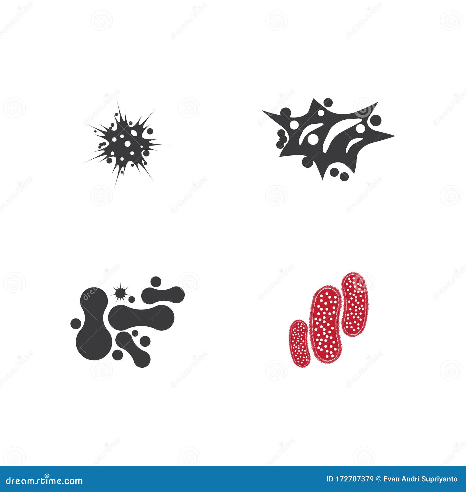Set Bacterial Logo Template Vector Symbol Stock Vector - Illustration ...