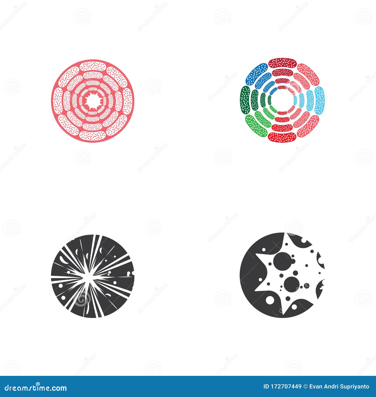 Set Bacterial Logo Template Vector Symbol Stock Vector - Illustration ...