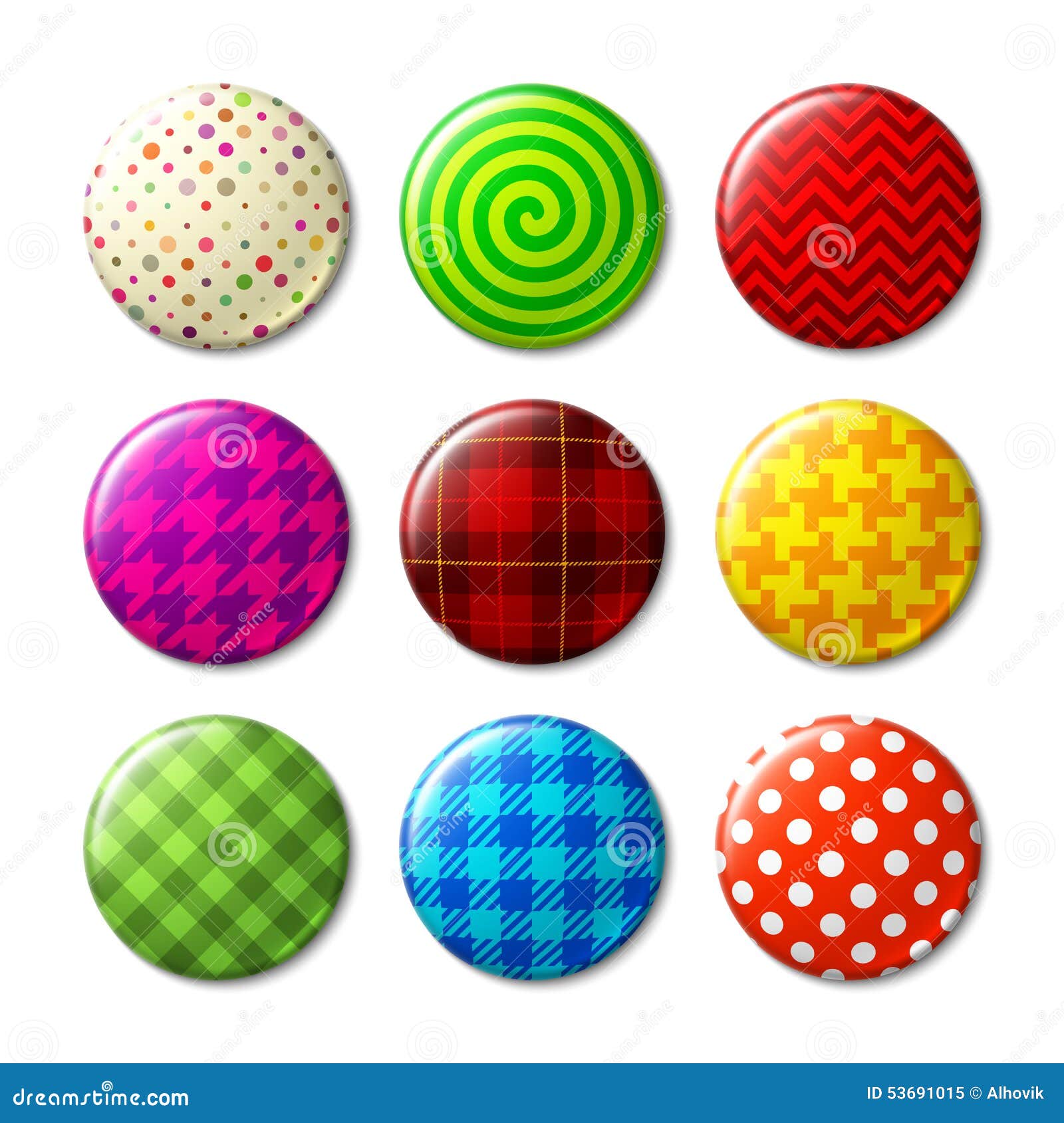 Set of Badges with Different Patterns Stock Vector - Illustration of ...