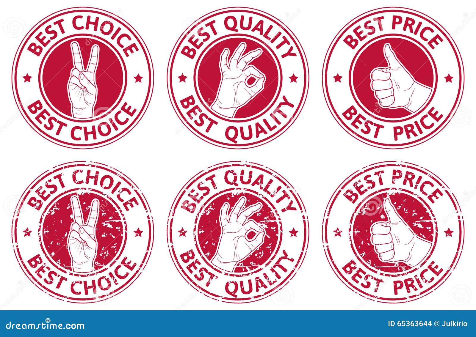 Set of Badges with Hand Gesture Symbols. Stock Vector - Illustration of ...