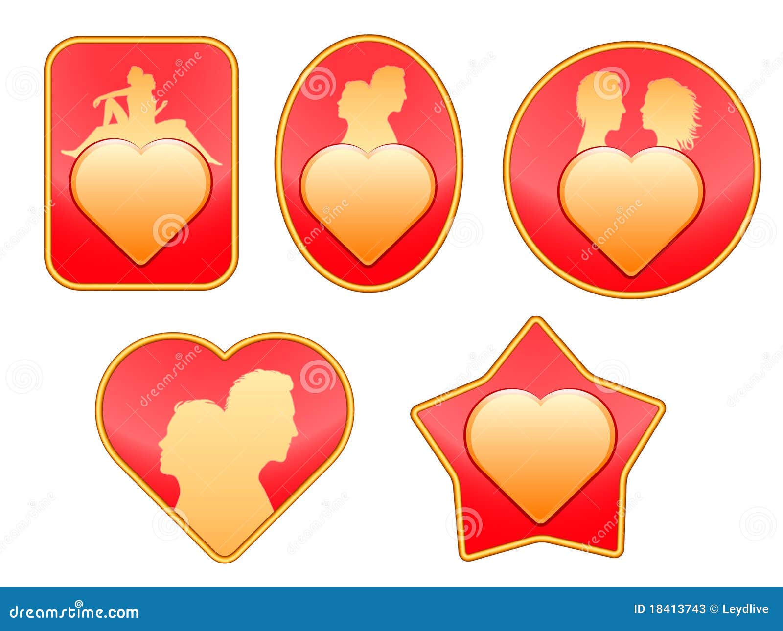 Set of badges on love. stock vector. Illustration of bright - 18413743