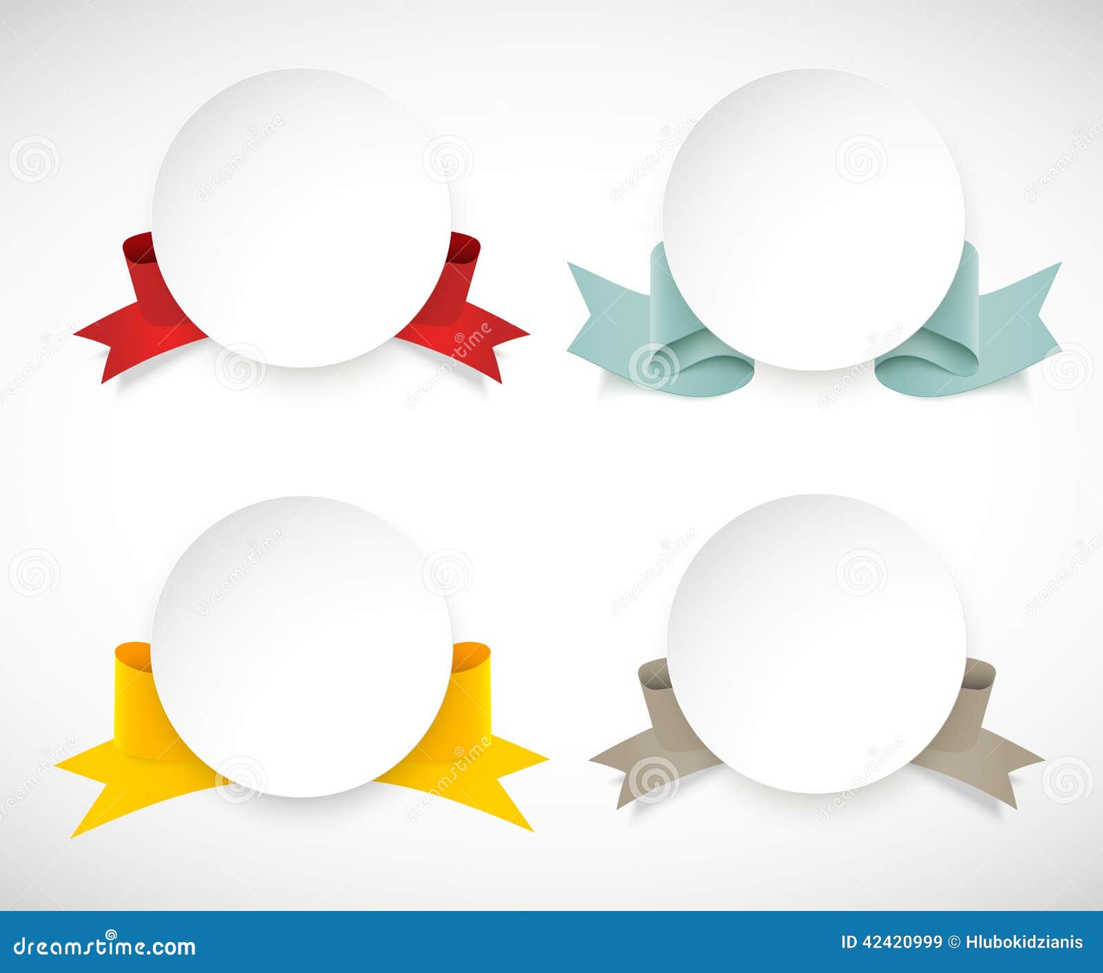 Set of badges with ribbons stock vector. Illustration of design - 42420999