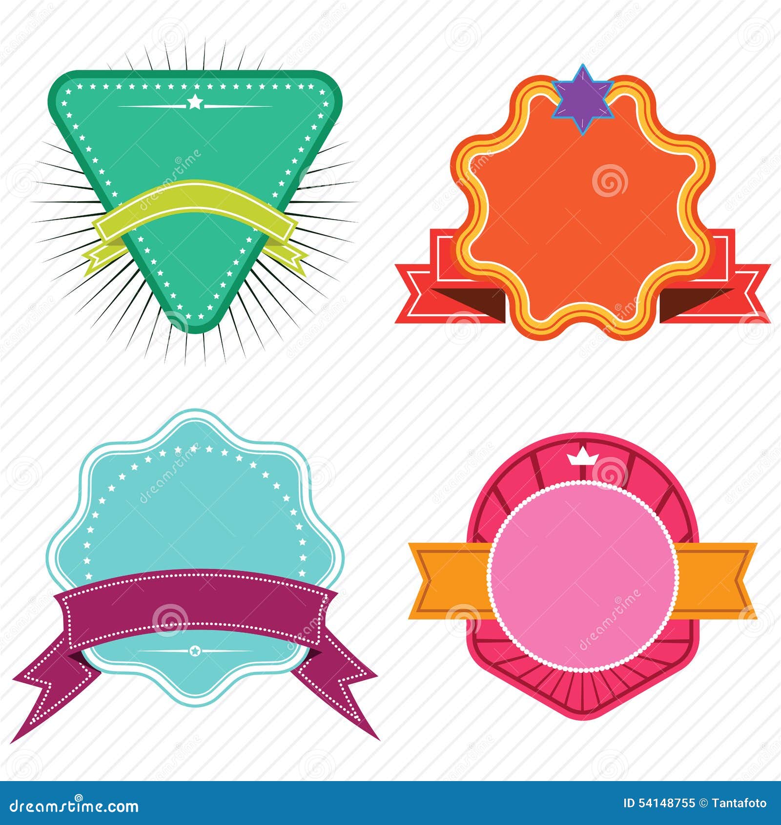 Set of Badges Ribbons and Labels Set 7 Stock Vector - Illustration of ...