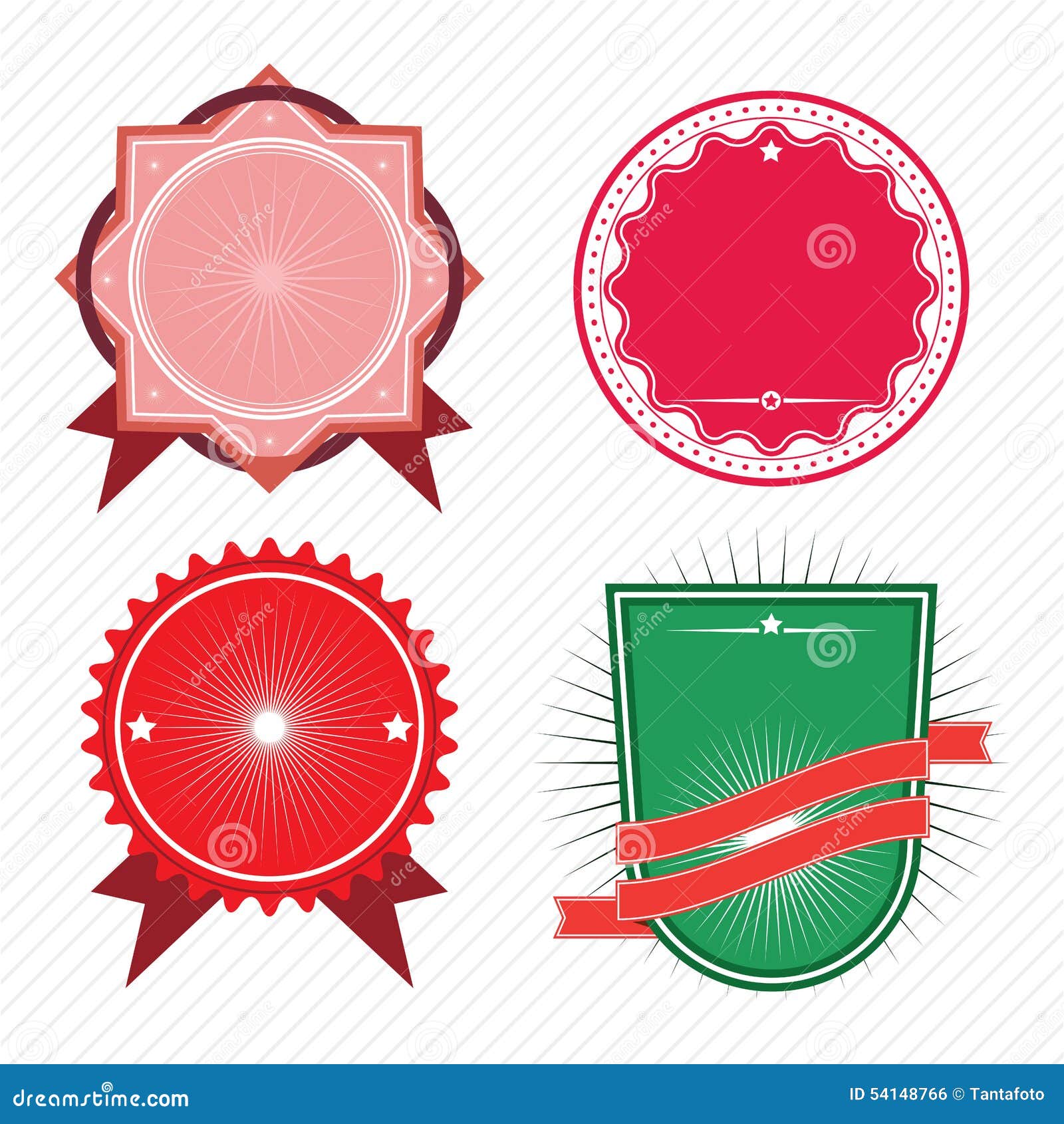 Set of Badges Ribbons and Labels Set 4 Stock Vector - Illustration of ...