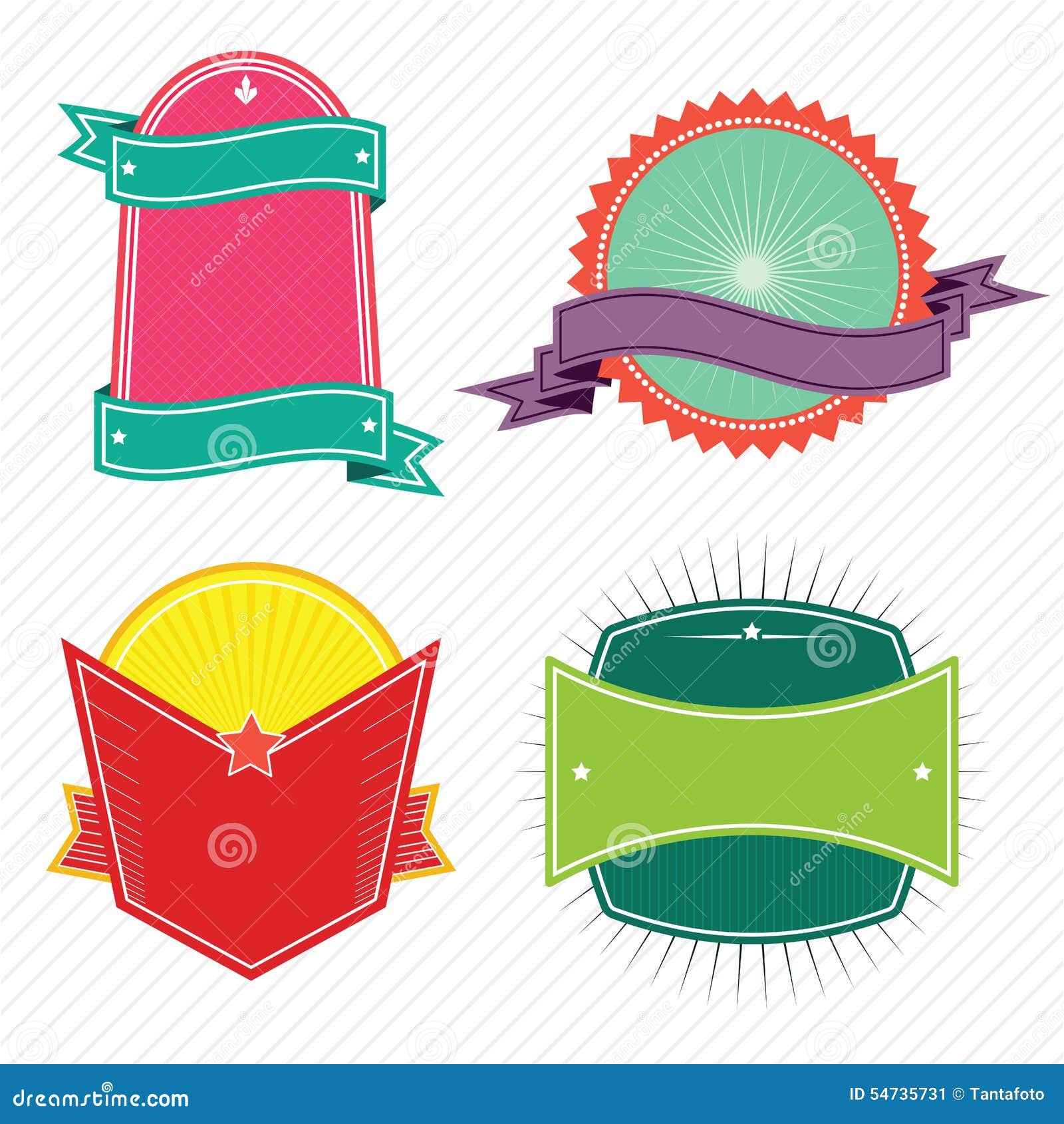 Set of Badges Ribbons and Labels Set 8 Stock Vector - Illustration of ...