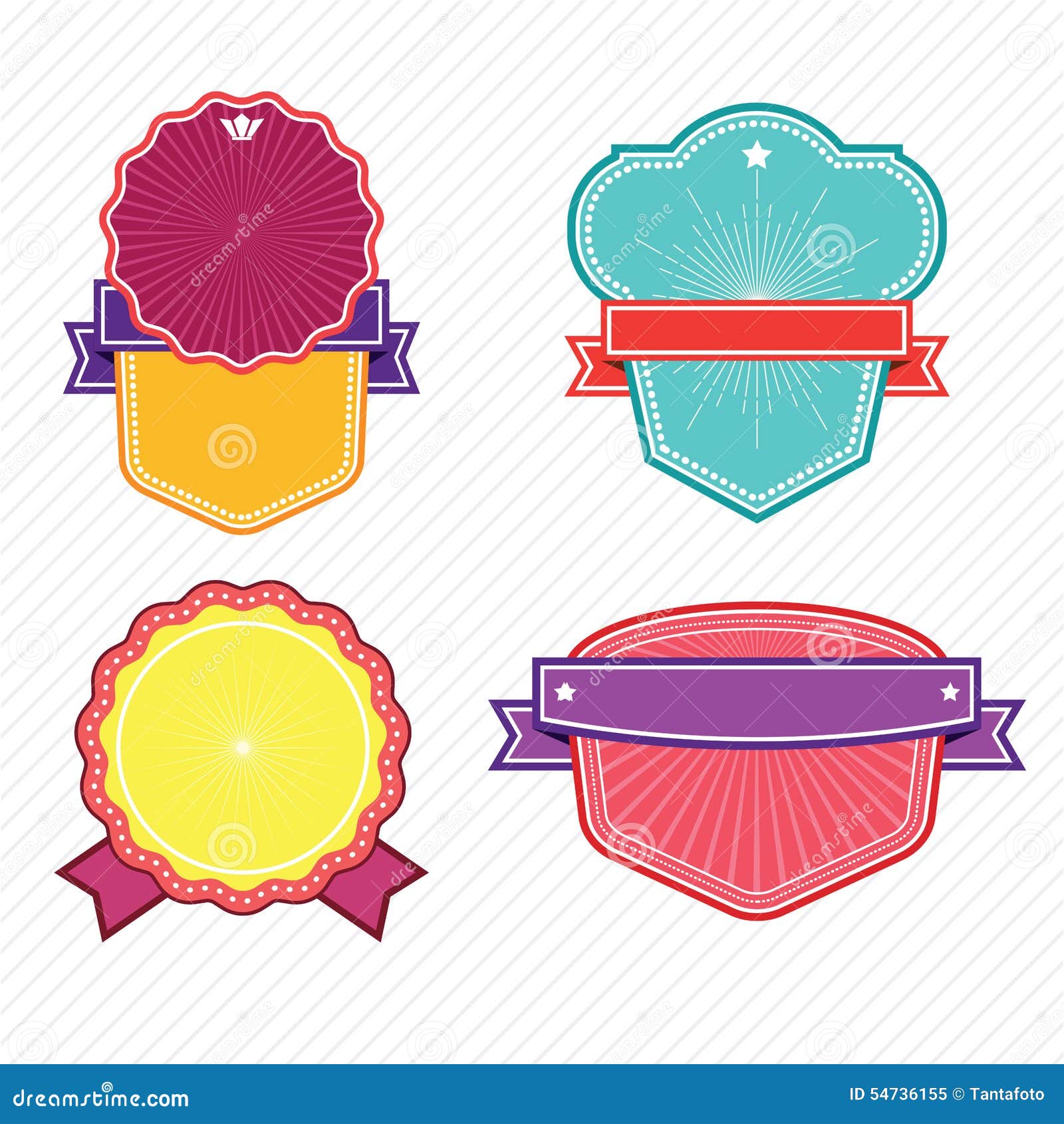 Set of Badges Ribbons and Labels Set 13 Stock Vector - Illustration of ...