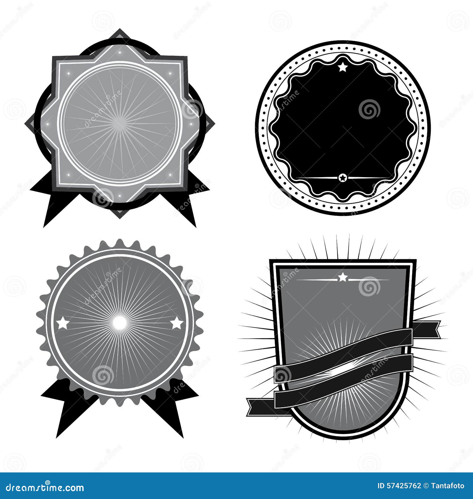 Set of Badges Ribbons and Labels Set 4 Stock Vector - Illustration of ...