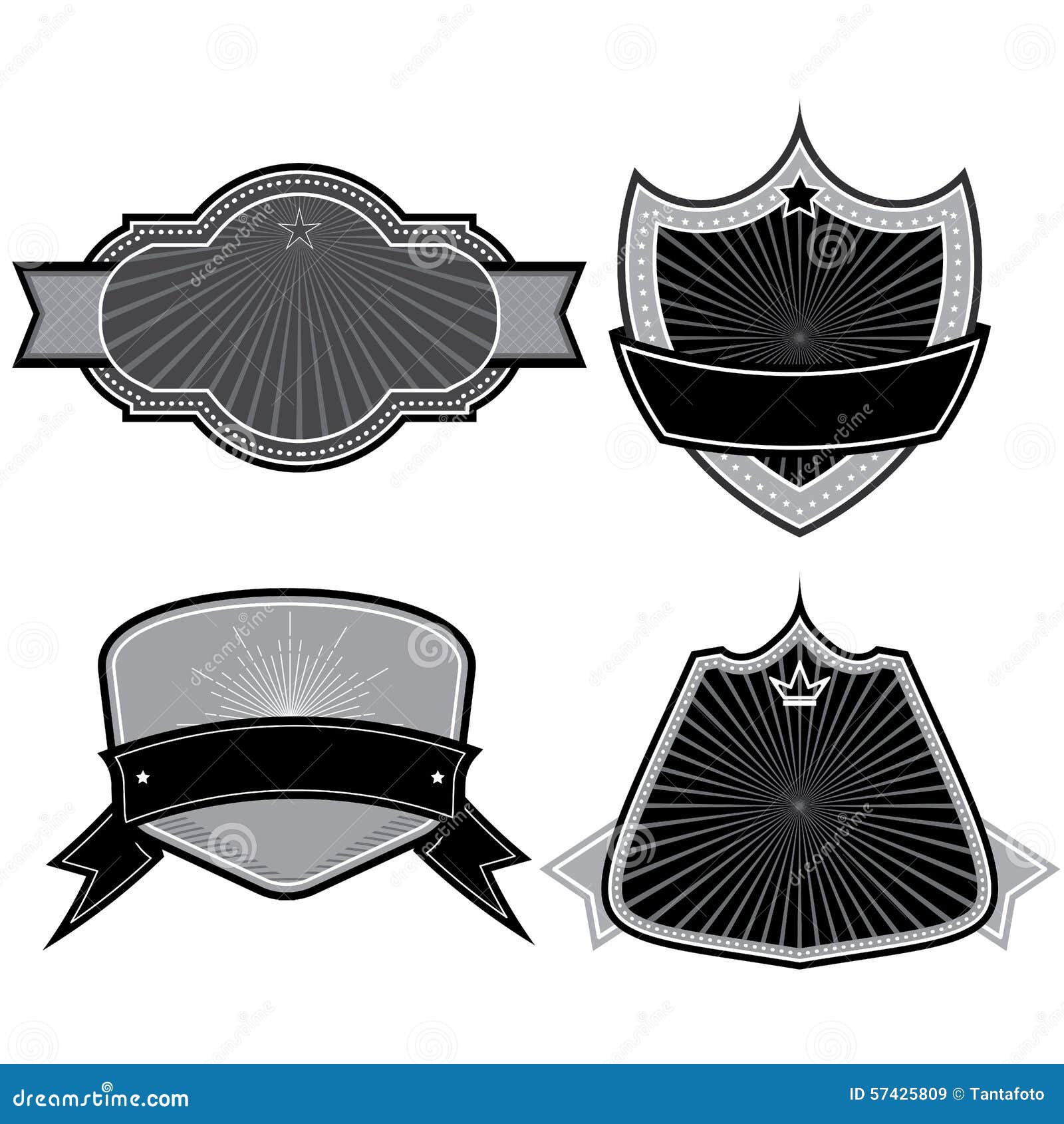 Set of Badges Ribbons and Labels Set 11 Stock Vector - Illustration of ...