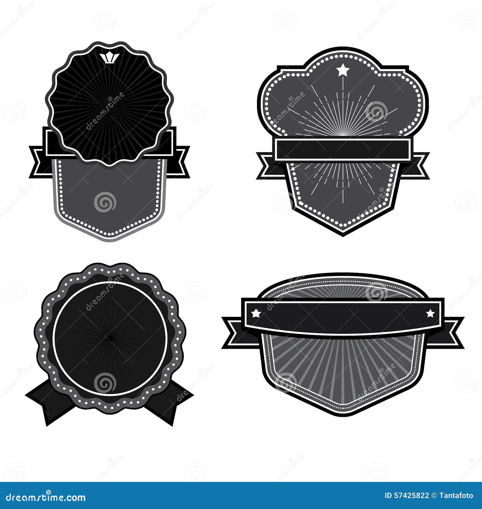 Set of Badges Ribbons and Labels Set 13 Stock Vector - Illustration of ...