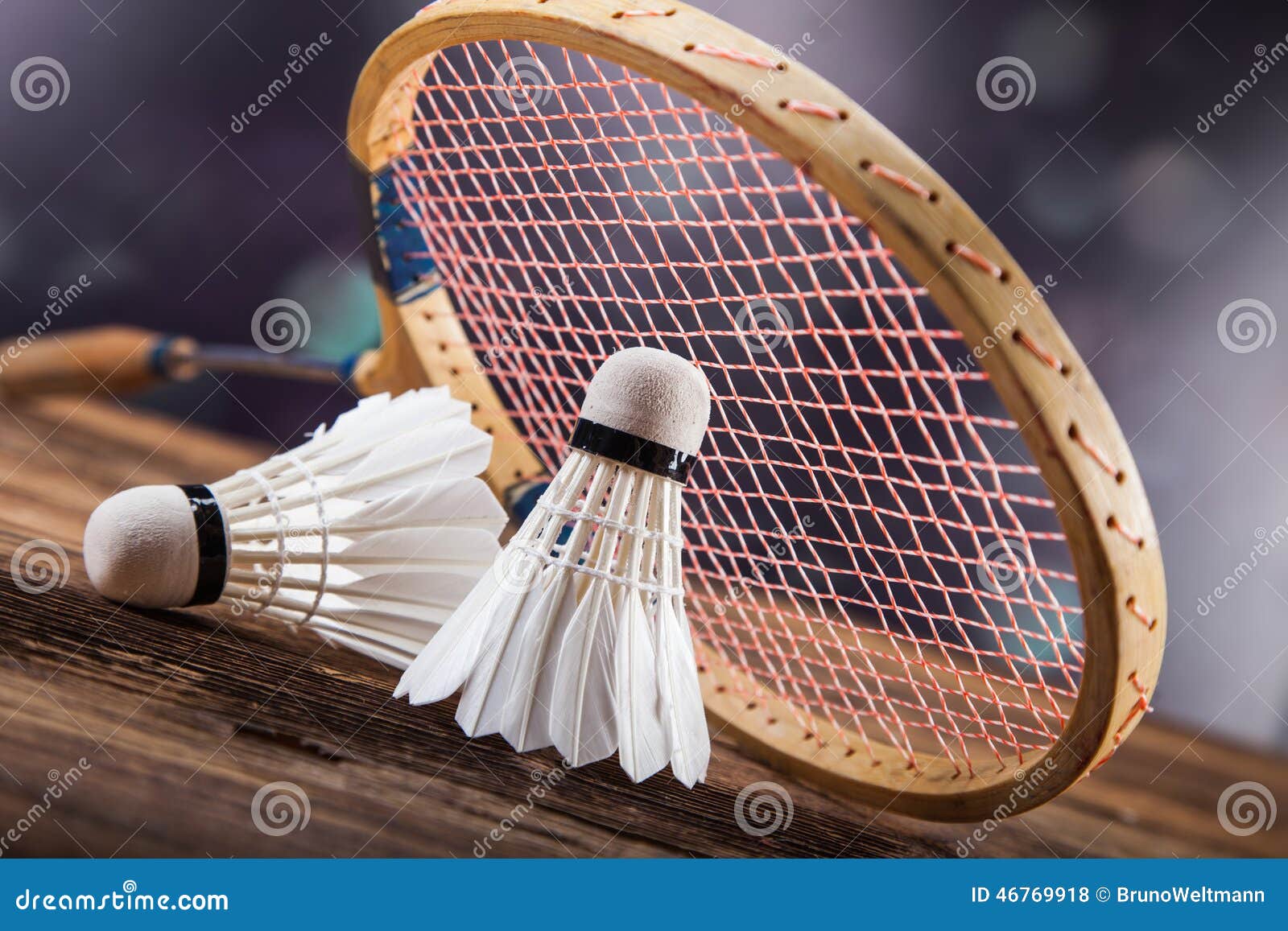 A Set of Badminton. Paddle and the Shuttlecock Stock Photo - Image of ...
