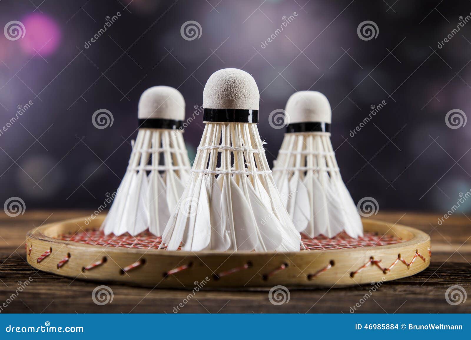 A Set of Badminton. Paddle and the Shuttlecock Stock Photo - Image of ...