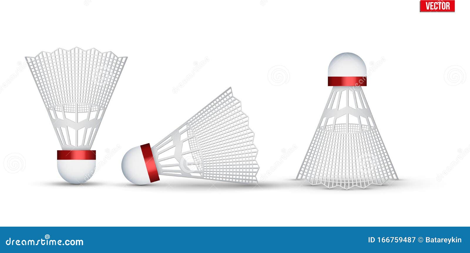 Badminton Shuttlecocks Of Two Types. Vector Isolated Illustration ...
