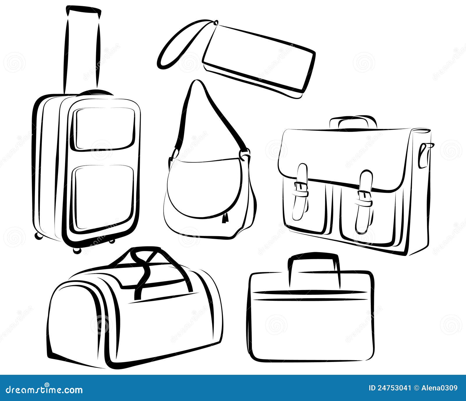Set of bags stock illustration. Illustration of document - 24753041