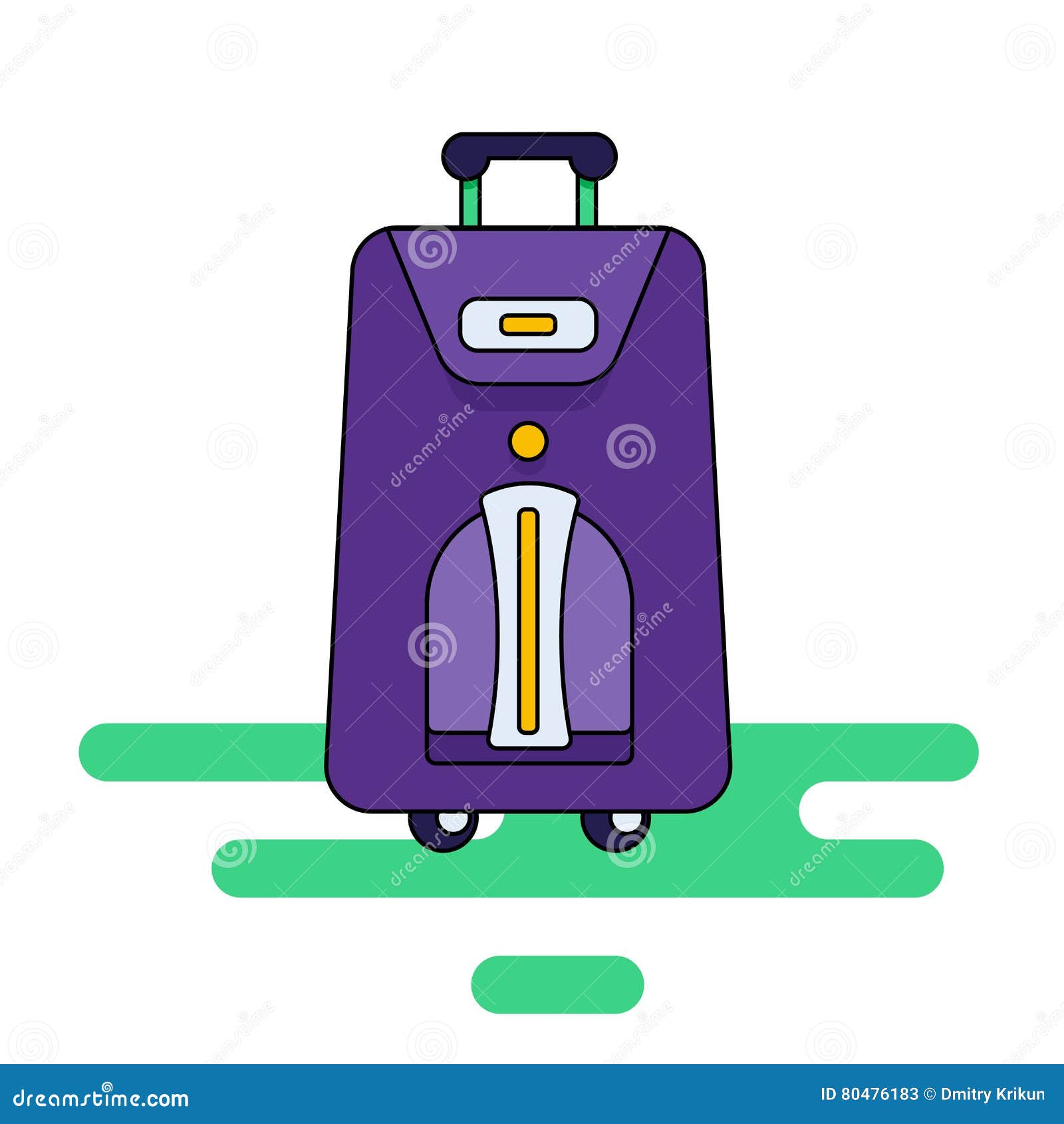 Set of bags with wheels stock illustration. Illustration of identity ...