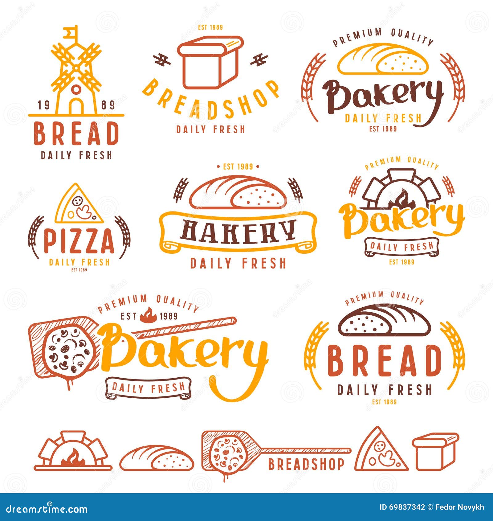 Set of Bakery Labels, Badges, and Design Elements Stock Vector ...
