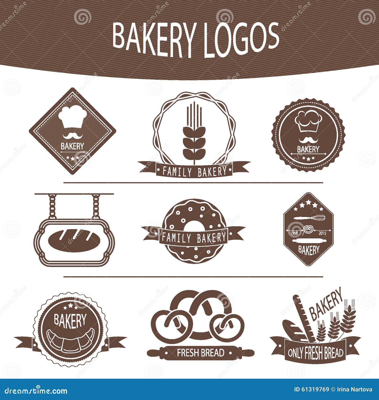 Set of Bakery Logos, Labels, Badges Stock Vector - Illustration of bake ...