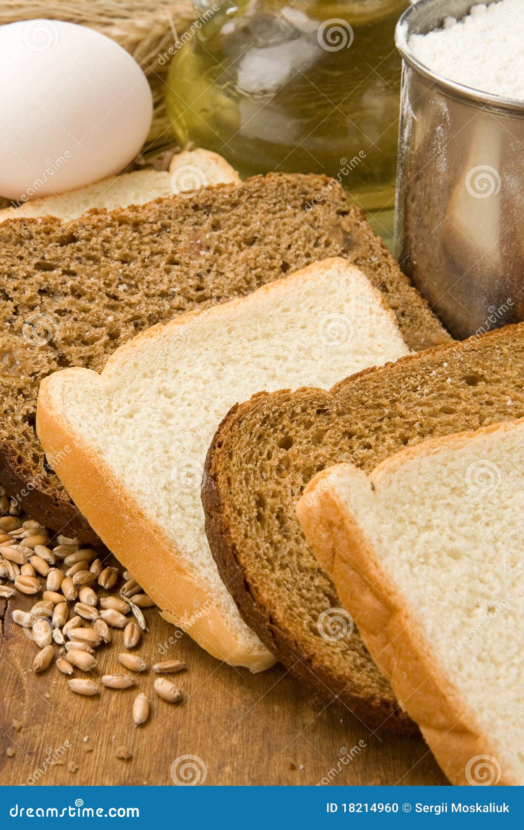 Set of bakery products stock photo. Image of flour, sackcloth - 18214960