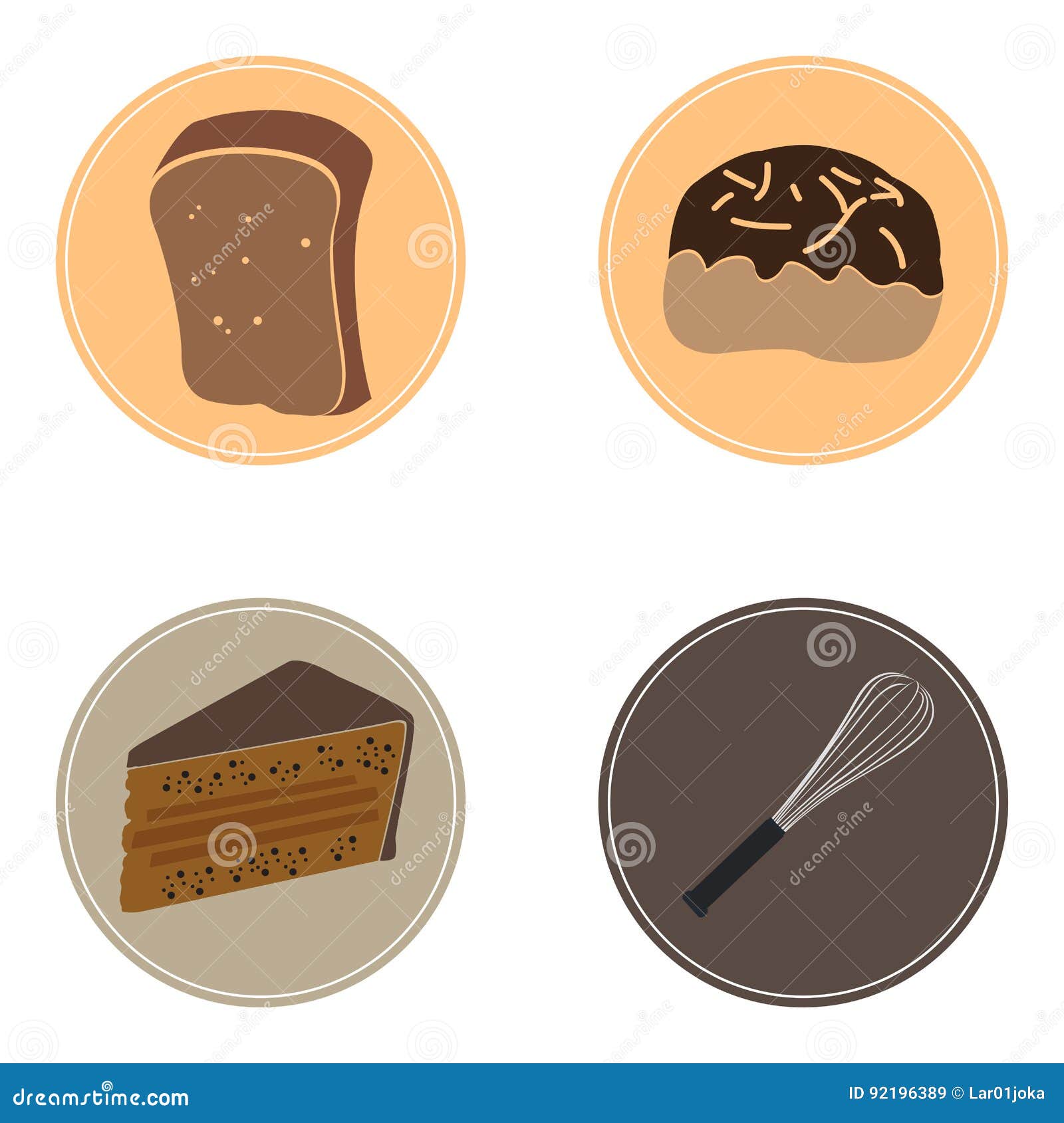 Set of bakery products stock vector. Illustration of business - 92196389