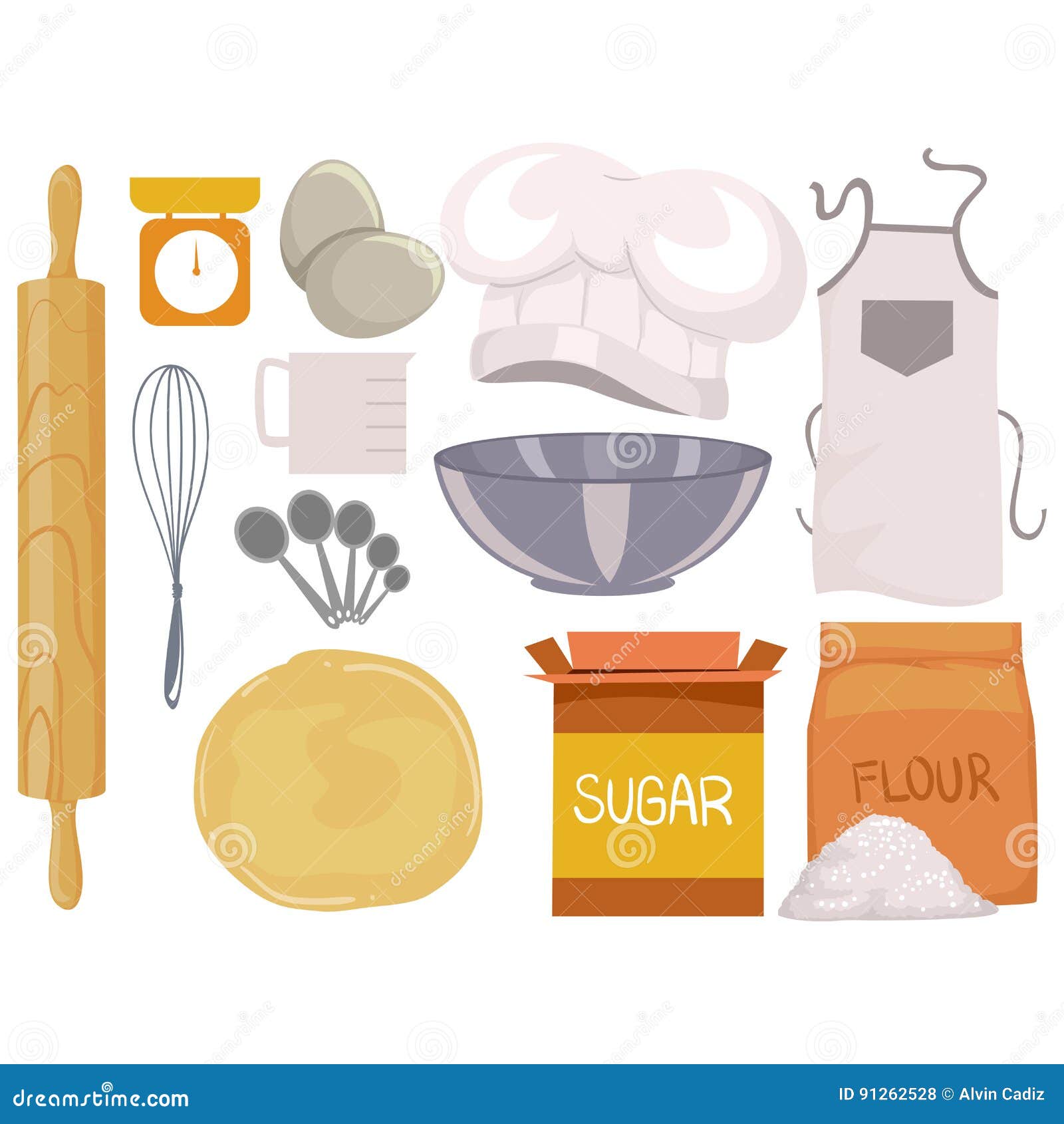 Set of Baking Elements stock vector. Illustration of icon - 91262528