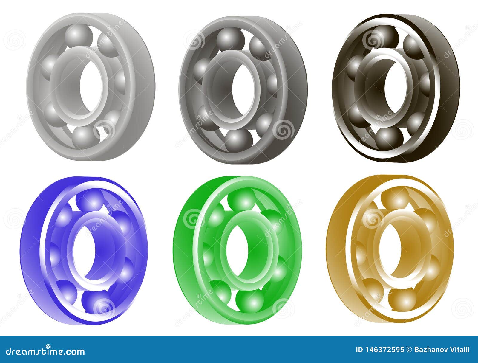 Set of ball bearings stock vector. Illustration of bearings - 146372595