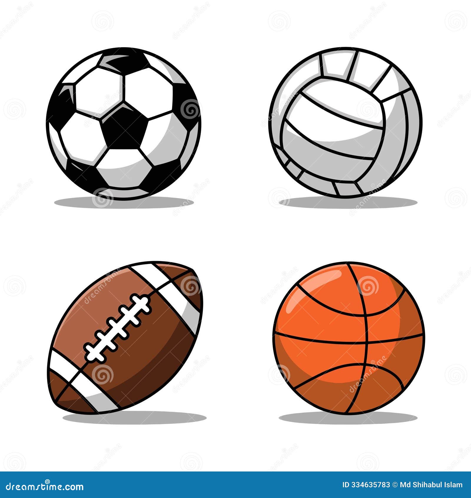 Set of Ball on White Background Stock Illustration - Illustration of ...