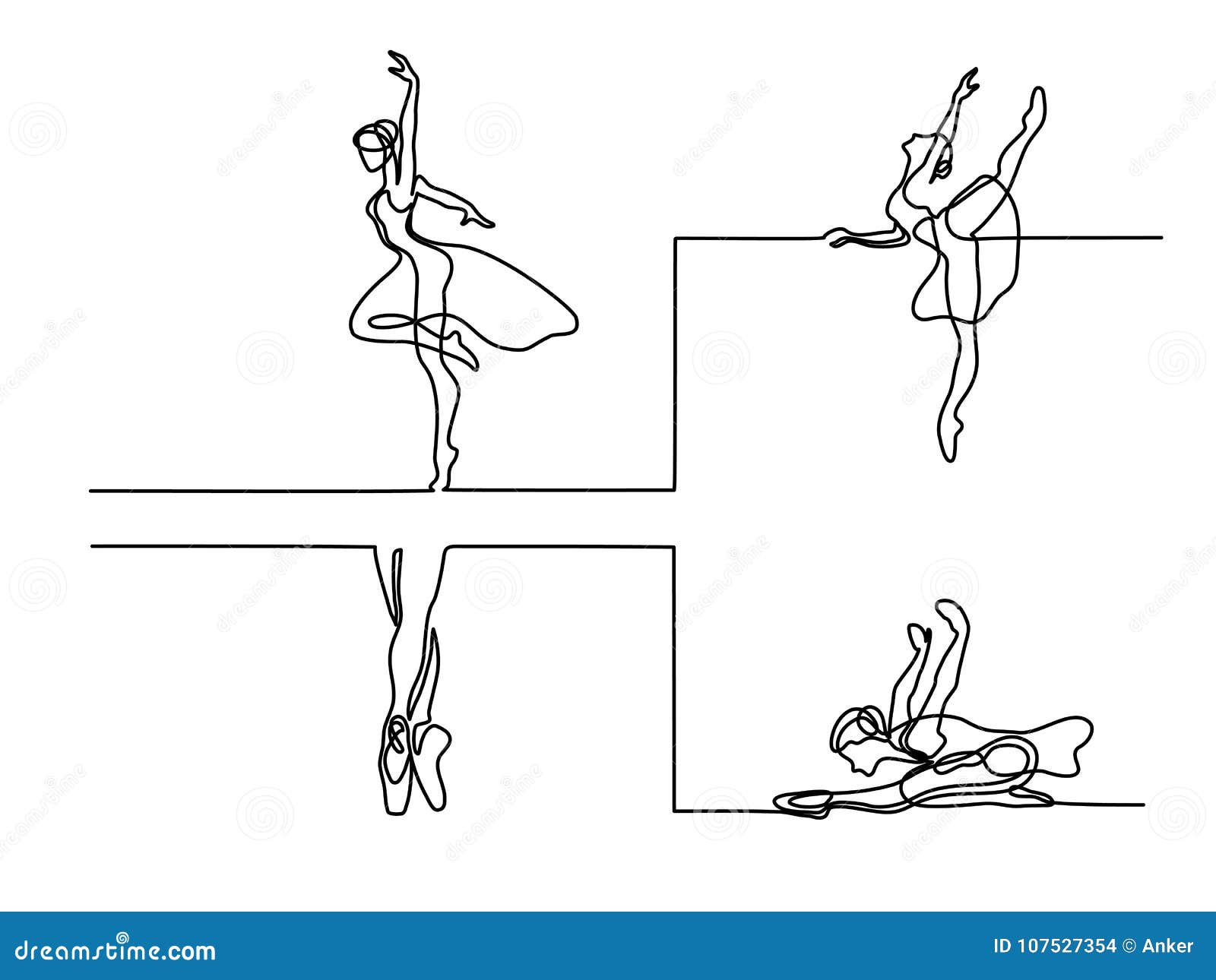 Ballerina Line Drawing