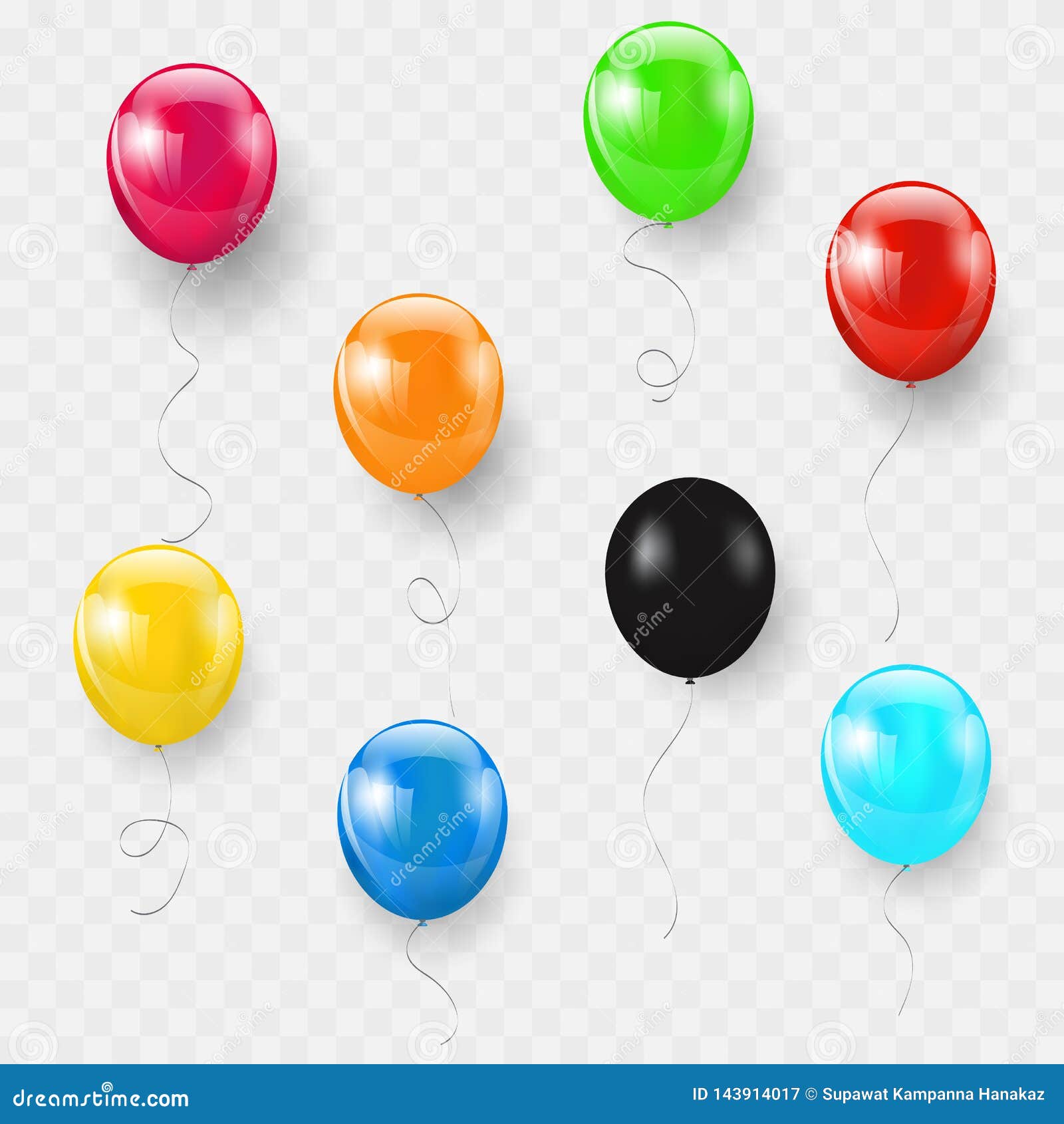 Set Balloons Isolated. Celebration Party Banner Stock Illustration ...