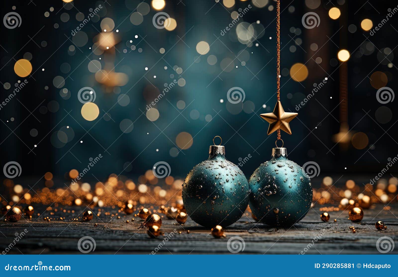 Set of Balls or Spheres for the Christmas Tree with Golden Highlights ...