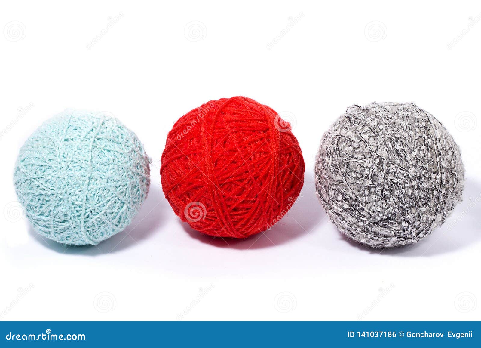 A Set of Balls of Thread for Knitting, Isolate, Homemade Needlework ...