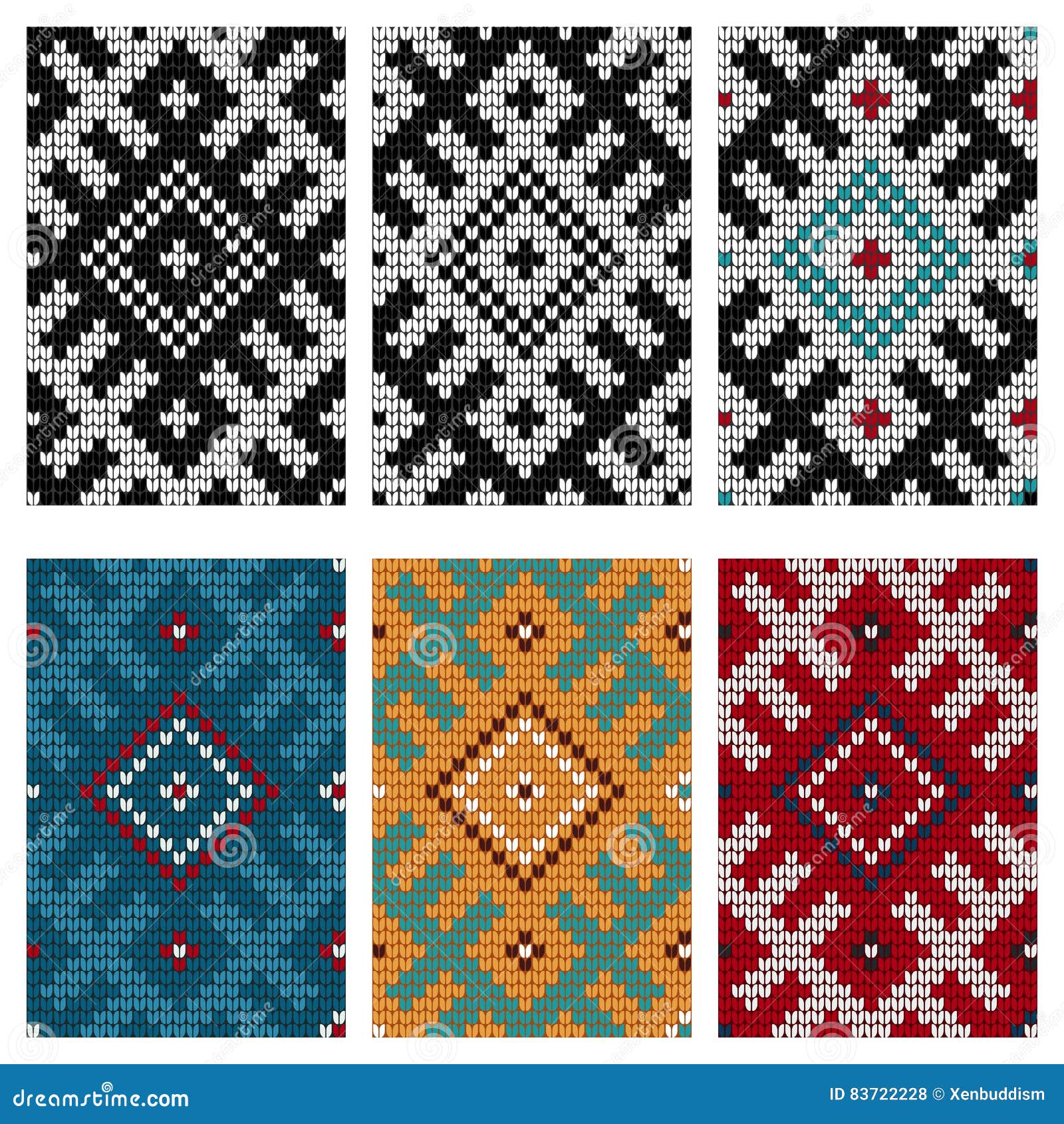 Set of Baltic Knitting Seamless Patterns Stock Illustration ...