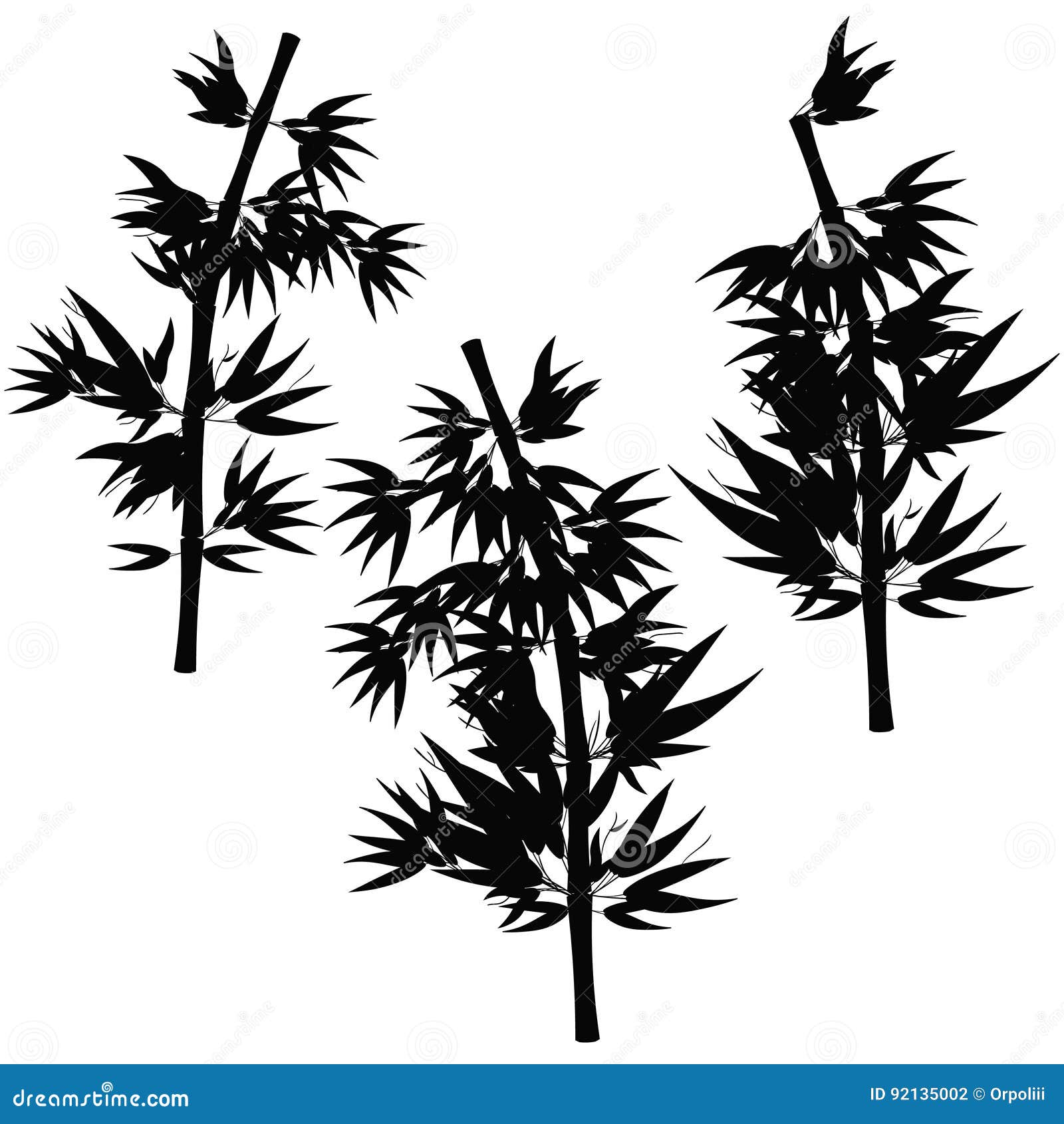 Set Bamboo Tree Tropical Silhouette Vector Illustration Stock Vector ...