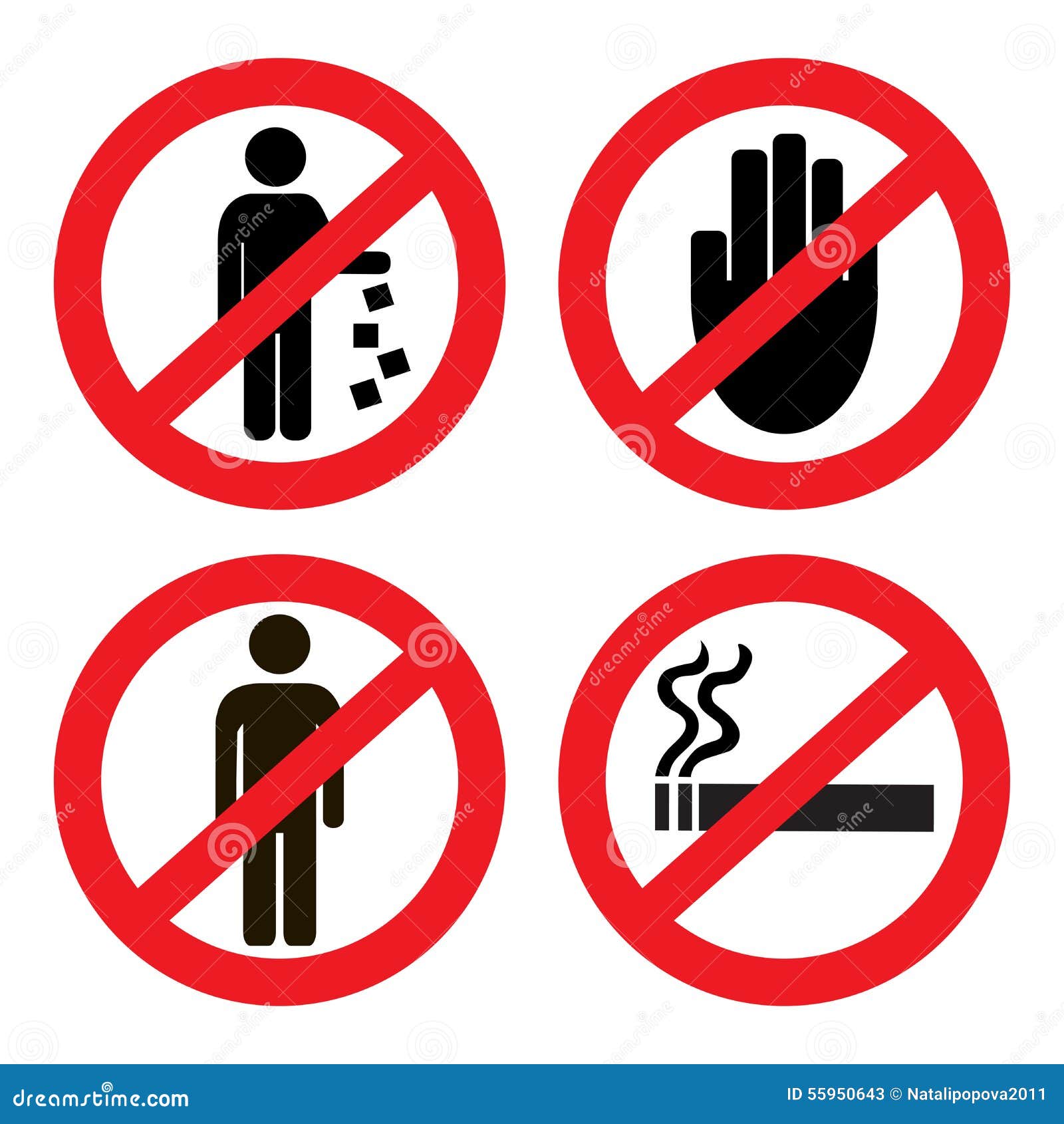 Set ban icons stock vector. Illustration of danger, illegal - 55950643