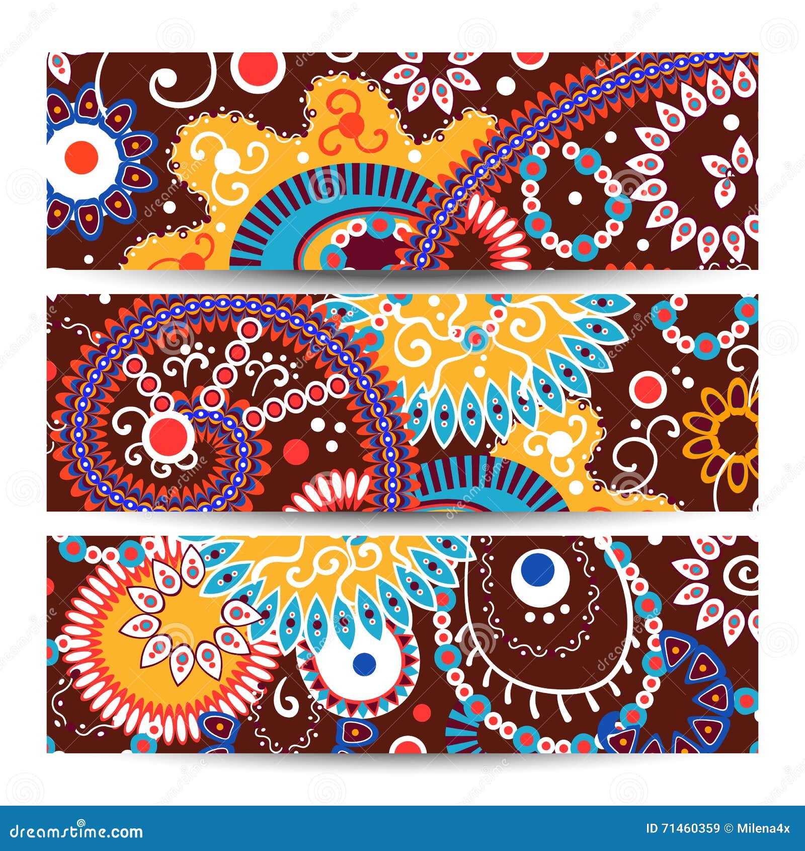 Set of Banner Abstract Tribal Ethnic Background,color Vector Stock ...