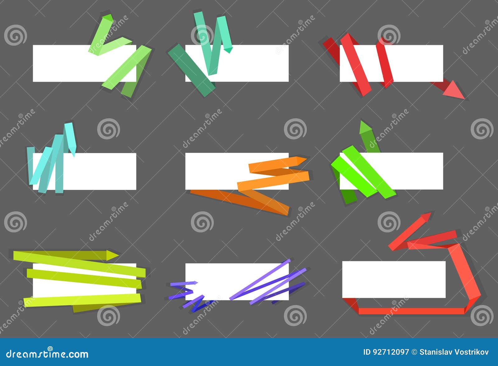 A set of banner arrows stock vector. Illustration of shortcut - 92712097