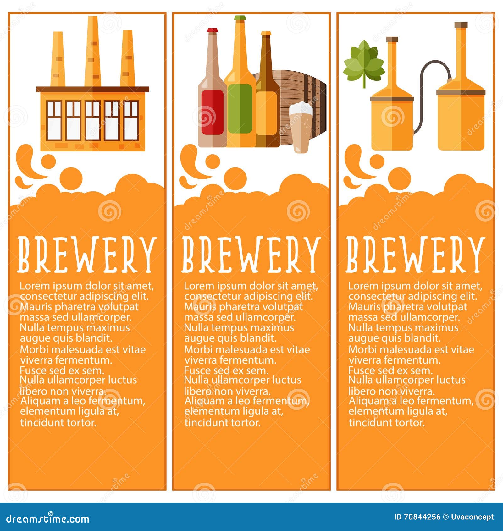 Set of Banner for Brewery Industry Brewery Objects. Vector Stock Vector ...