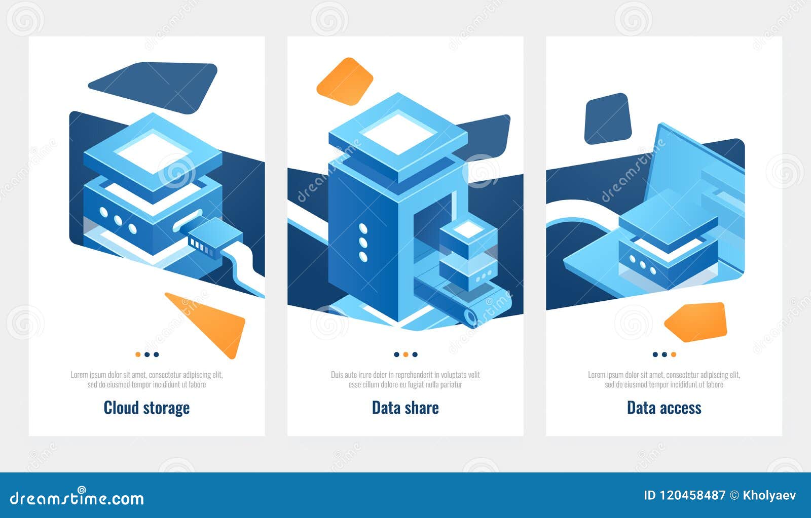 Set of Banner for Data Storage Access and Processing, Server Room ...