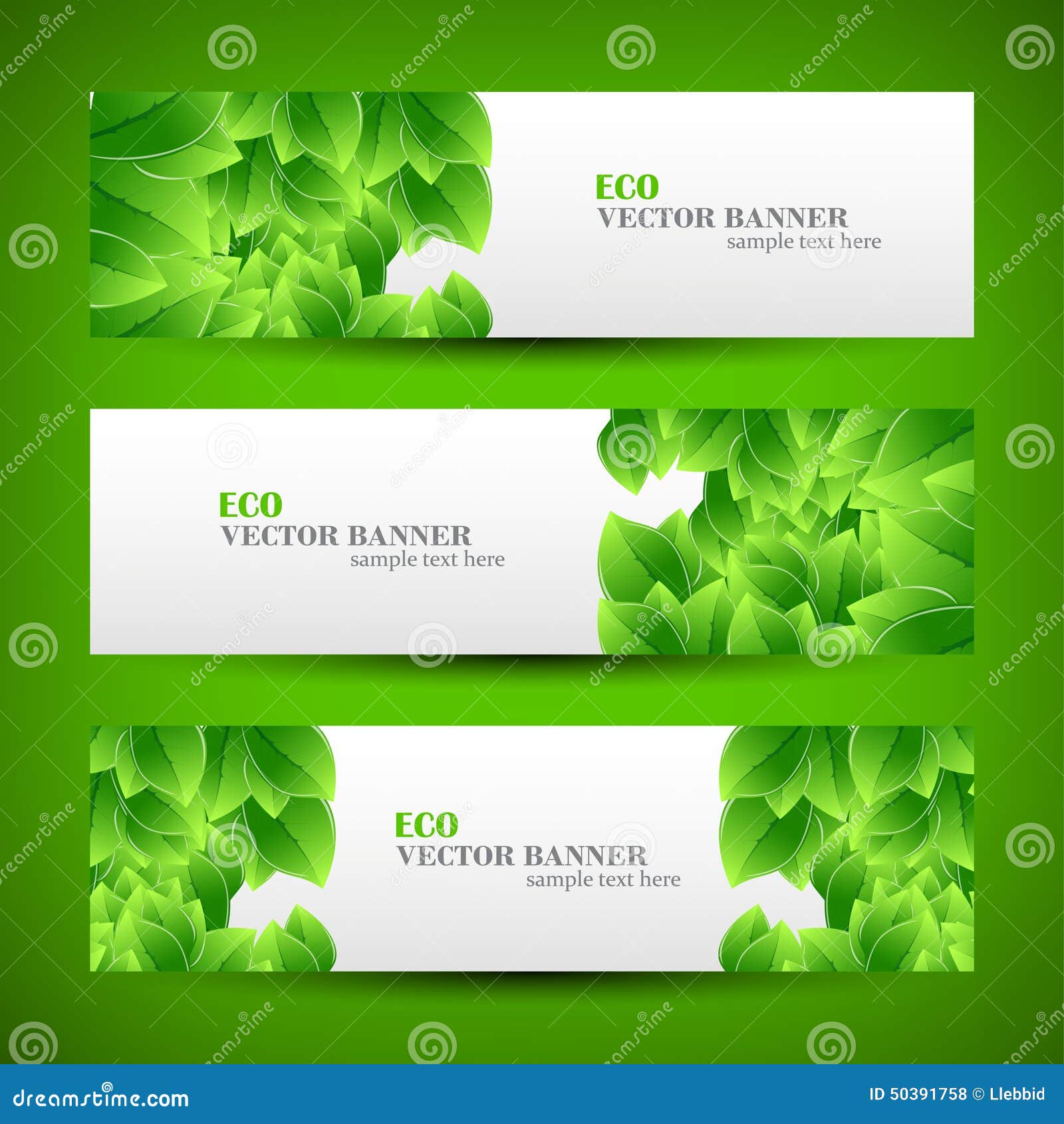 Set Banner Ecology Illustration Stock Vector - Illustration of leaf ...