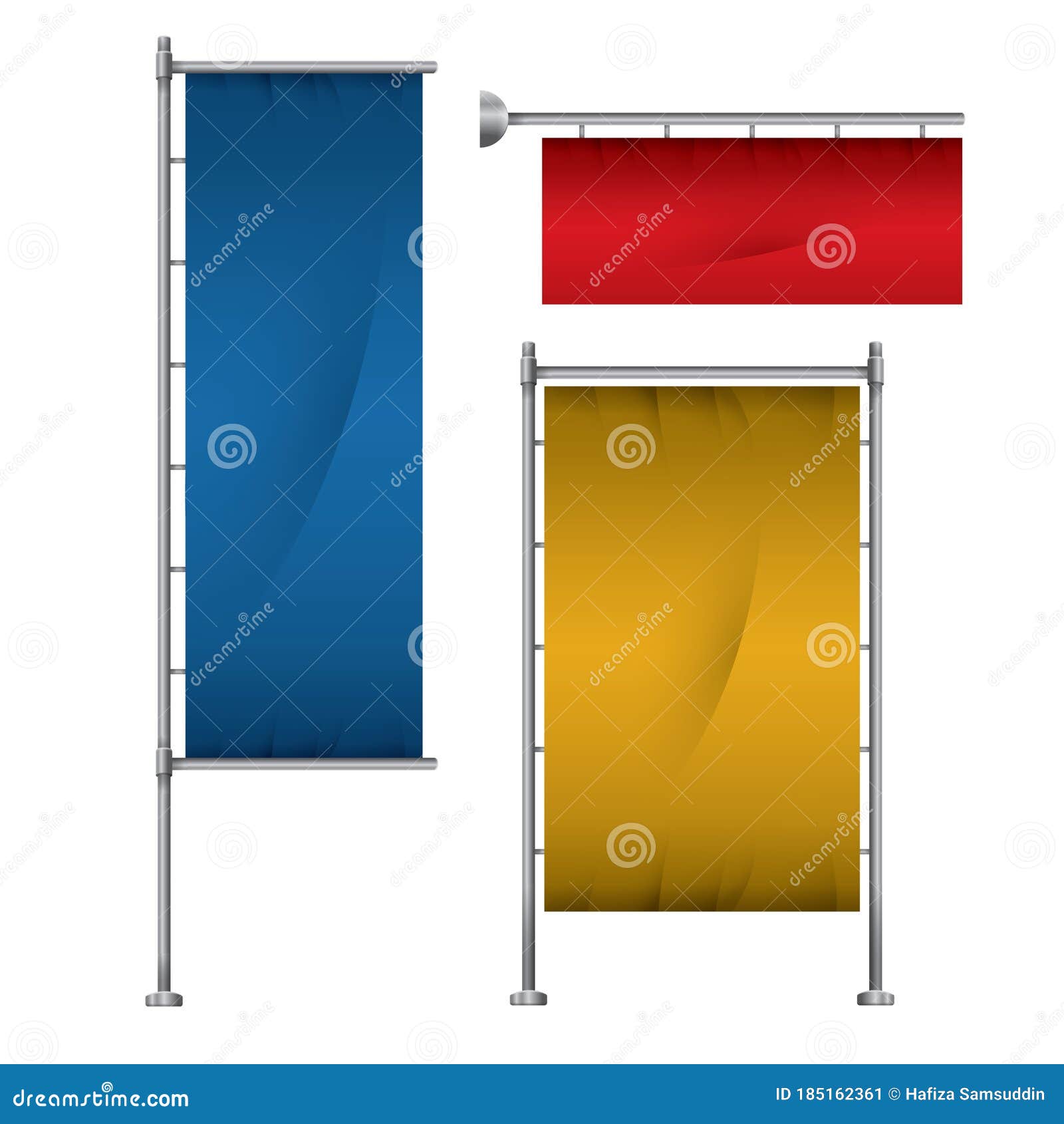 Set of Banner Flag Stand. Vector Illustration Decorative Design Stock ...