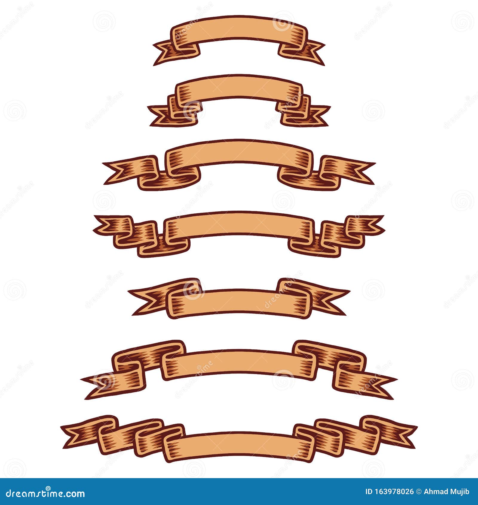 Set of Banner, Hand Drawn Line Art Vector Illustration Stock Vector ...