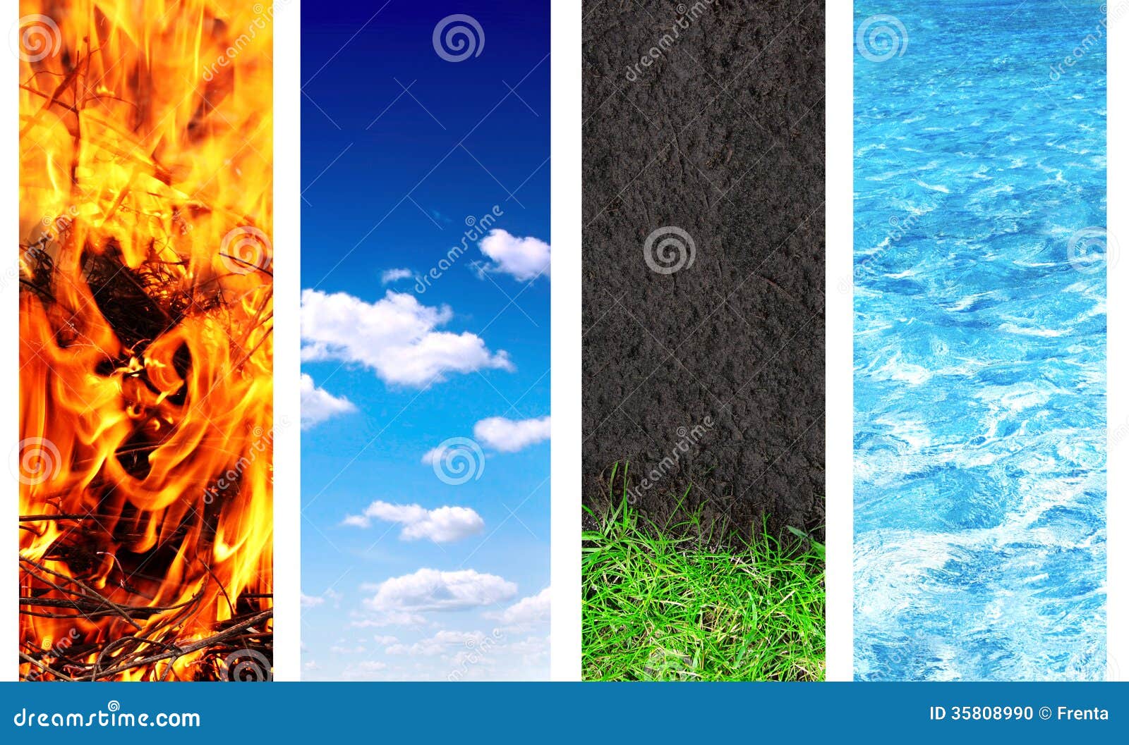 Set of Banner with Nature Elements Stock Photo - Image of nature, fire ...