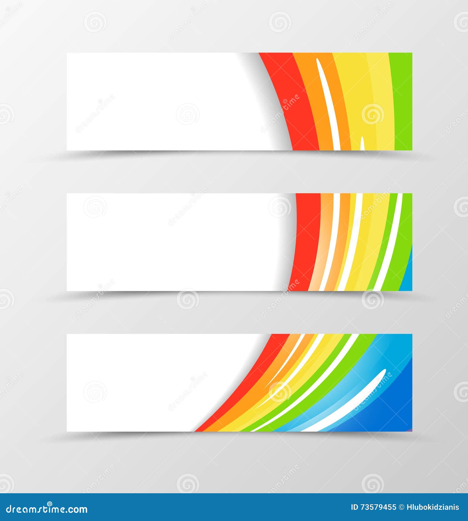 Set of Banner Rainbow Design Stock Vector - Illustration of green ...