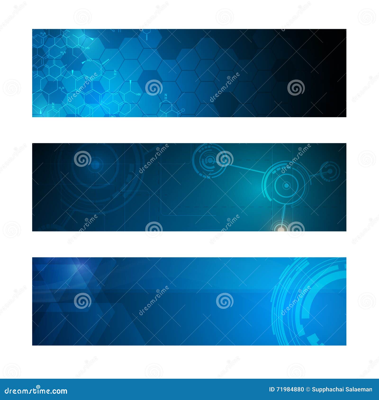 Set of 3 Banner Technology Innovation Concept Design03 Stock Vector ...