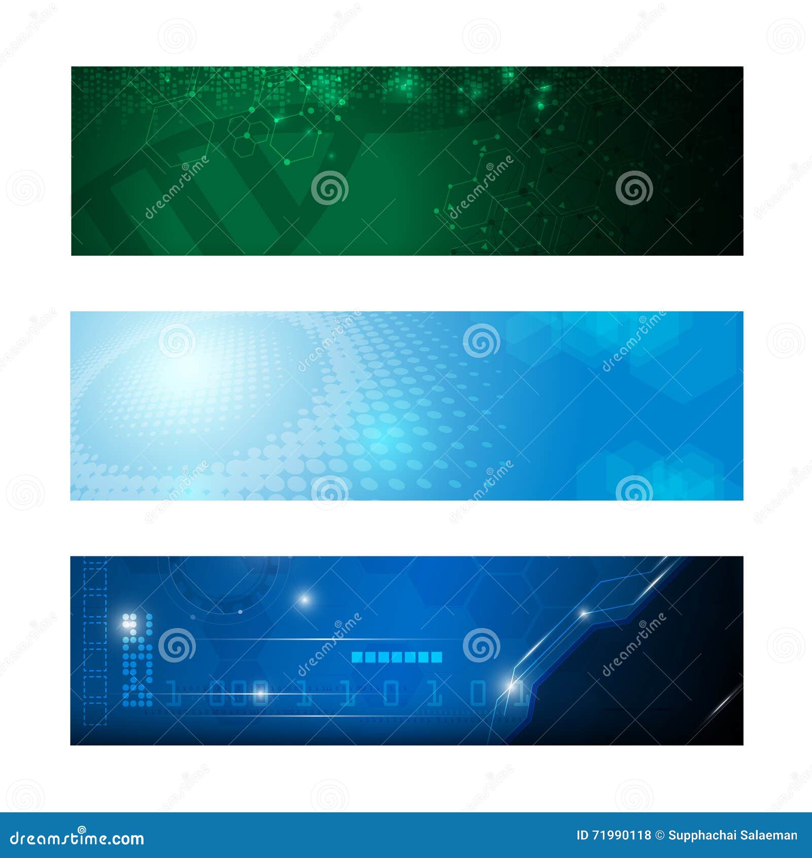 Set of 3 Banner Technology Innovation Concept Design04 Stock Vector ...