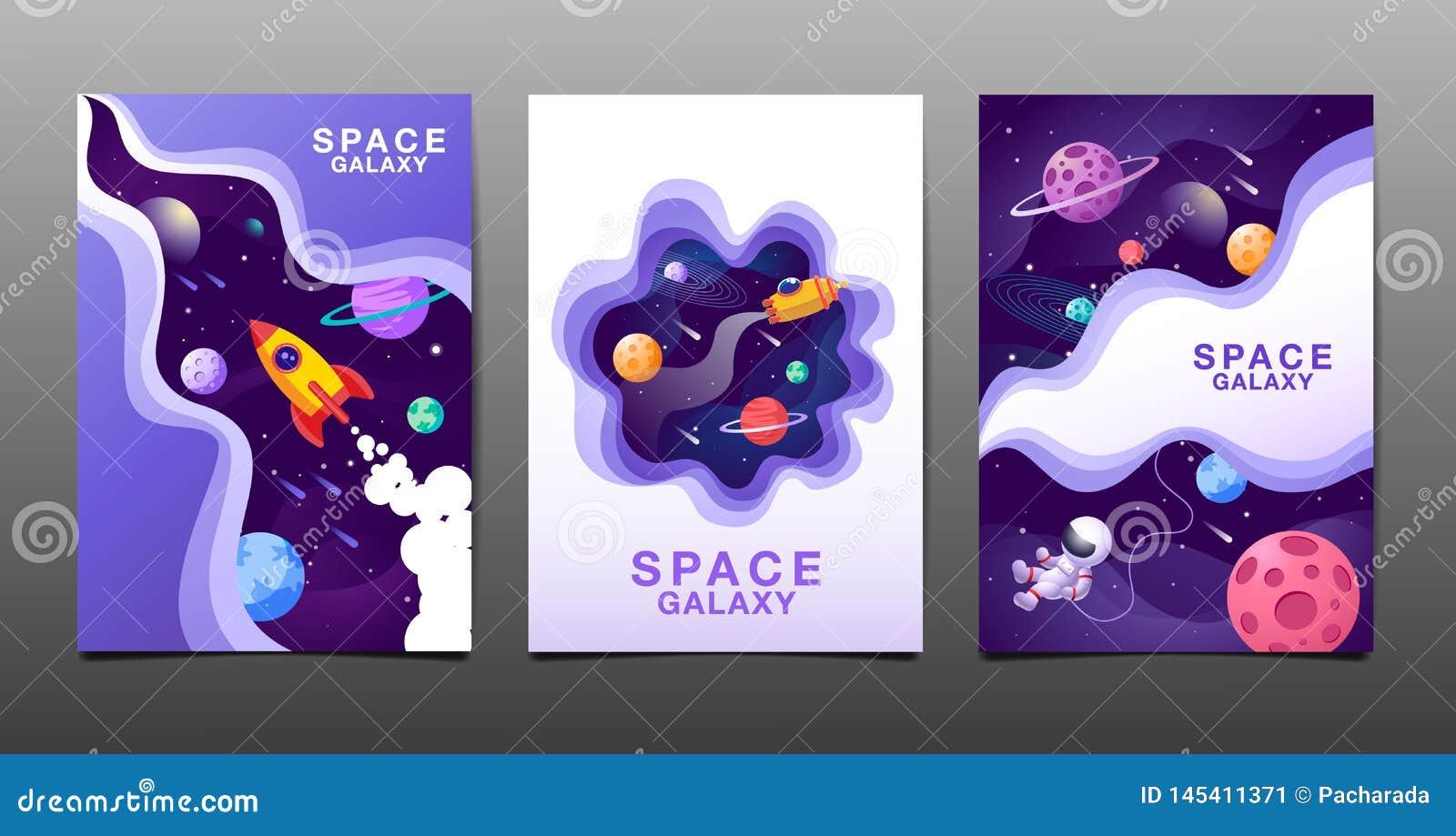 Set of Banner Templates. Universe. Space. Space Galaxy, Design. Vector ...